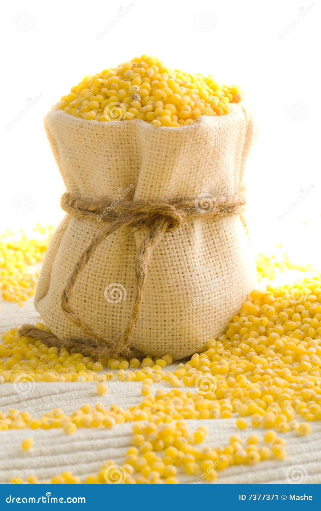 Millet in small sack stock image. Image of groat, dieting - 7377371
