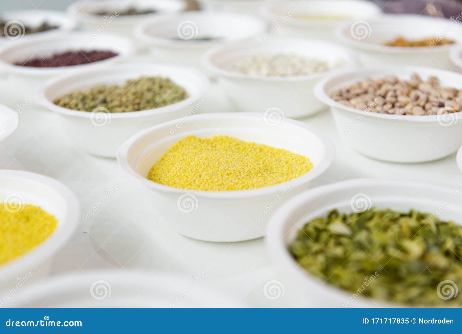 Millet in a White Plastic Plate. Around in the Same Plates are Various ...