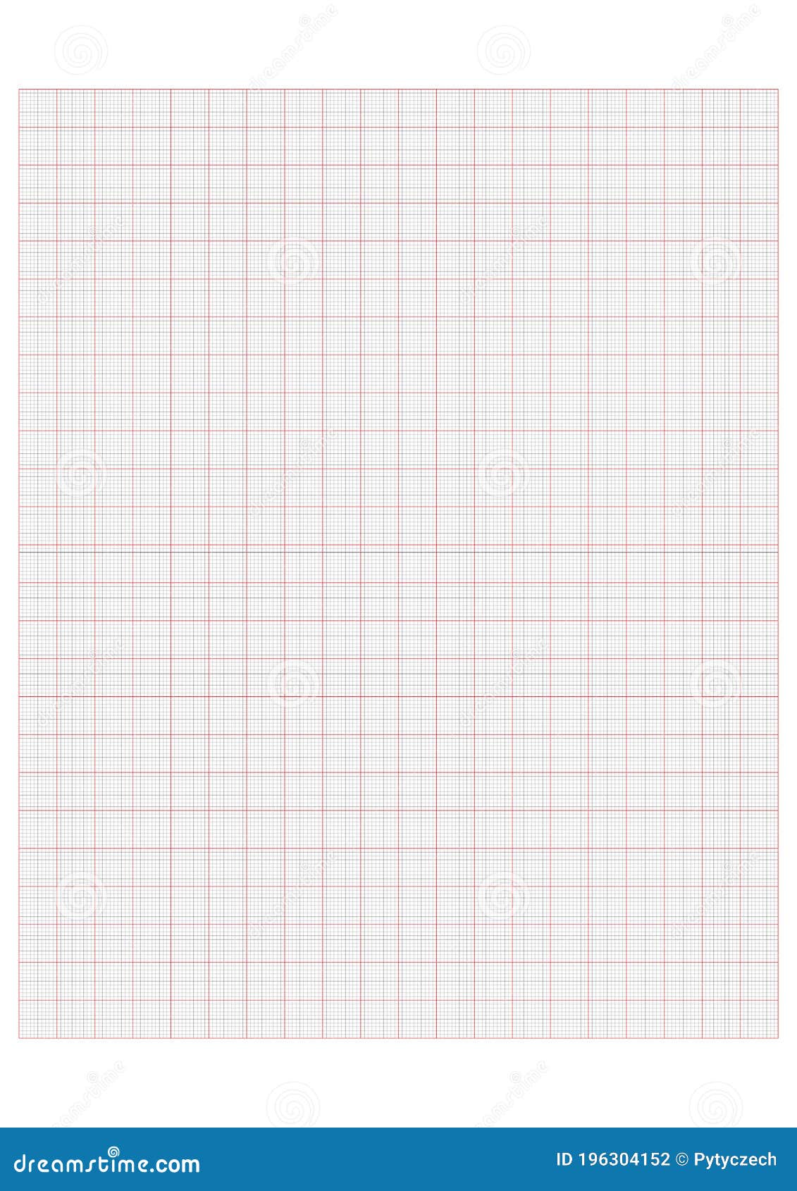 Millimeter Grid on A4 Size Page. Divided by Black 1 and Red 10 Mm Lines ...