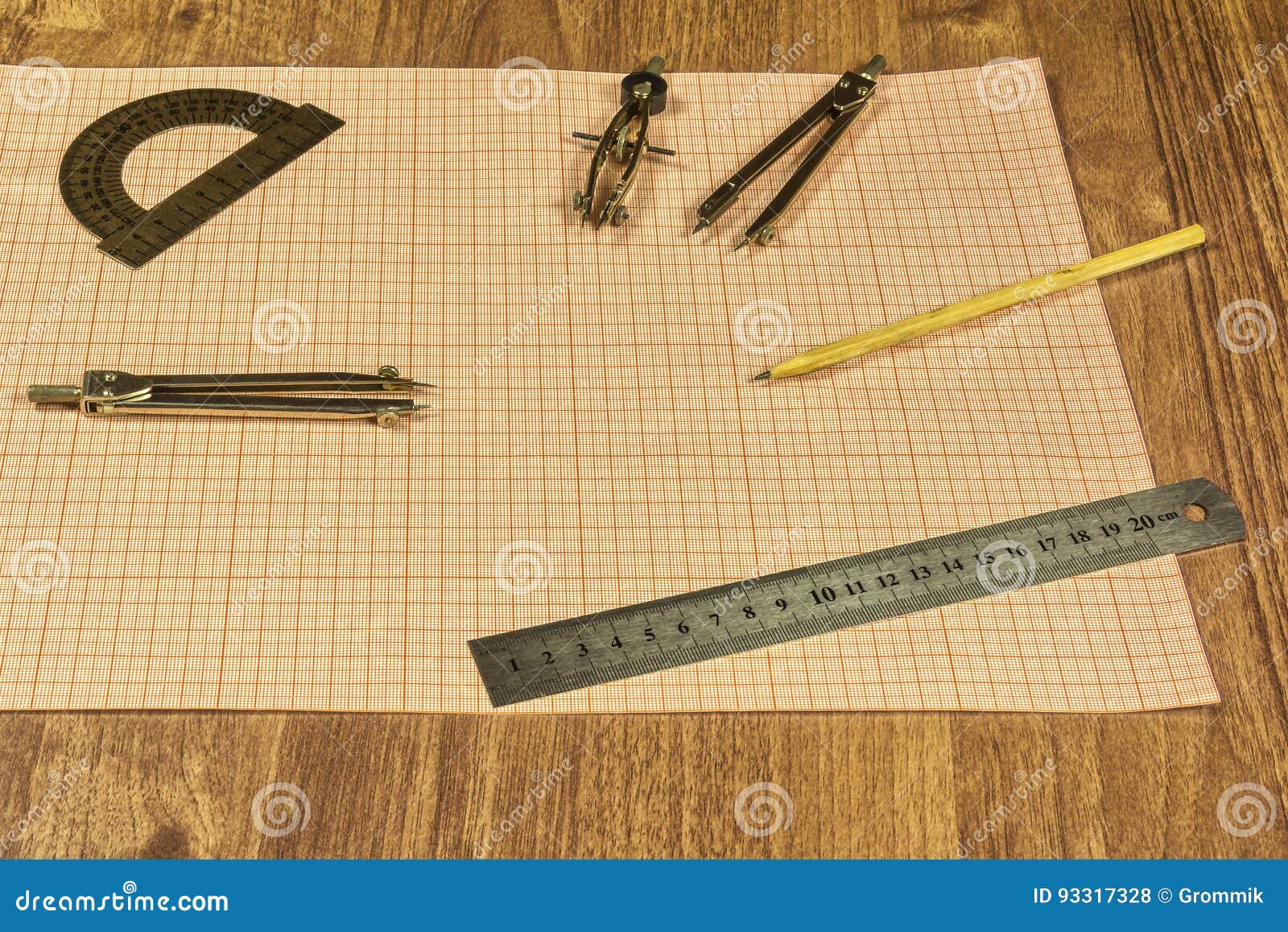 Millimeter Paper and Drawing Accessories Stock Photo - Image of ruler ...