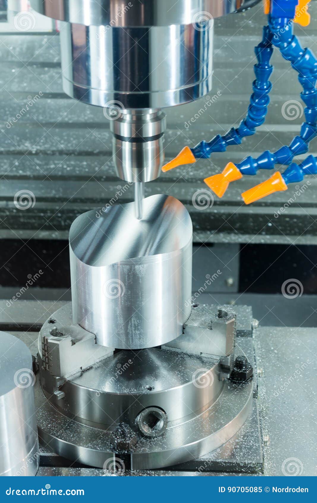 Milling CNC Machining Center Stock Image - Image of carbide, iron: 90705085