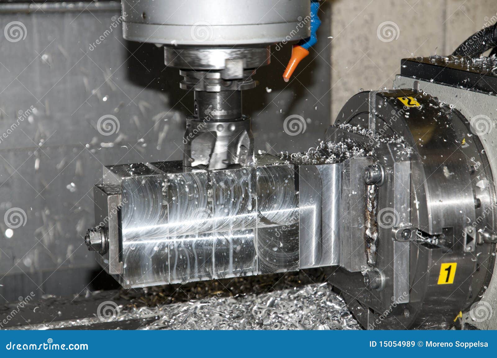Milling CNC in workshop stock image. Image of industry - 15054989