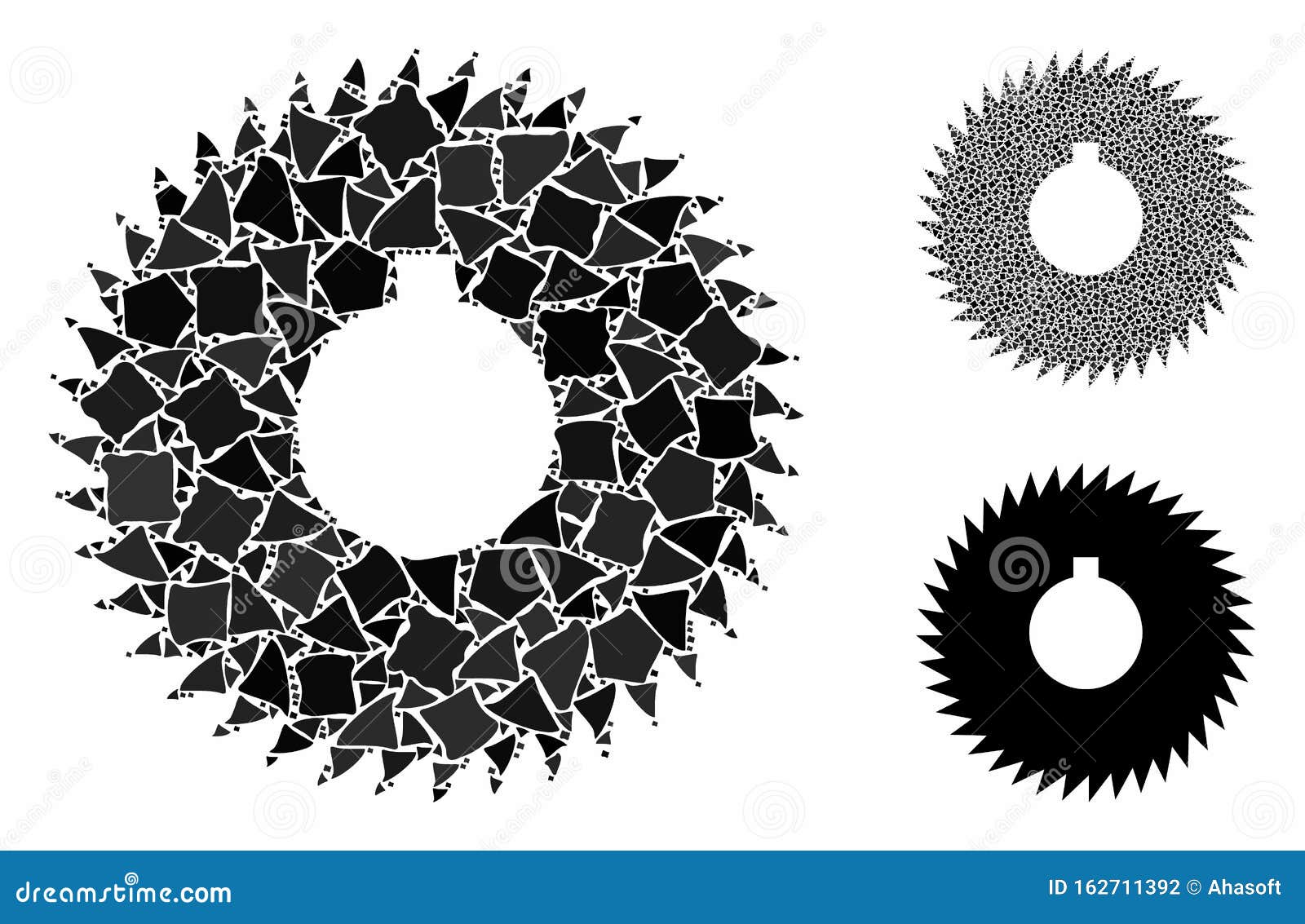 Milling Cutter Composition Icon of Rough Elements Stock Vector ...