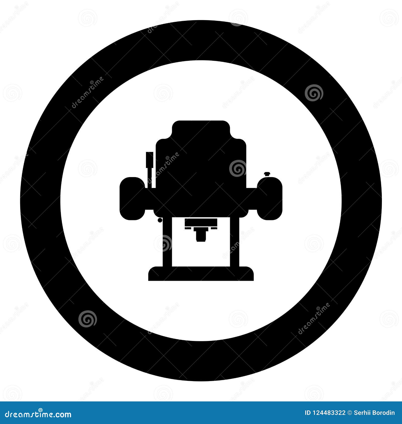 Milling Cutter Icon Black Color in Round Circle Stock Vector ...