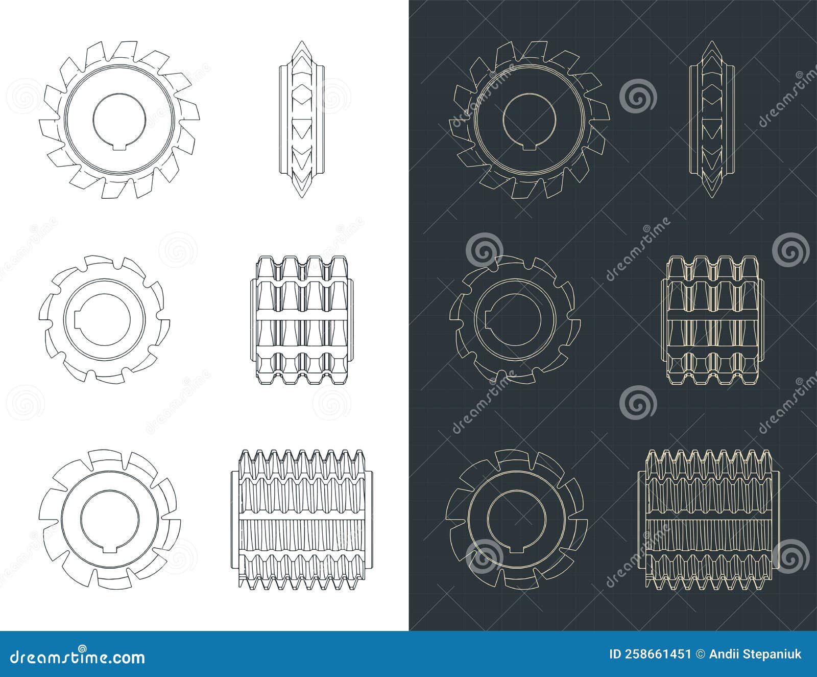 Milling cutters blueprints stock vector. Illustration of performance ...
