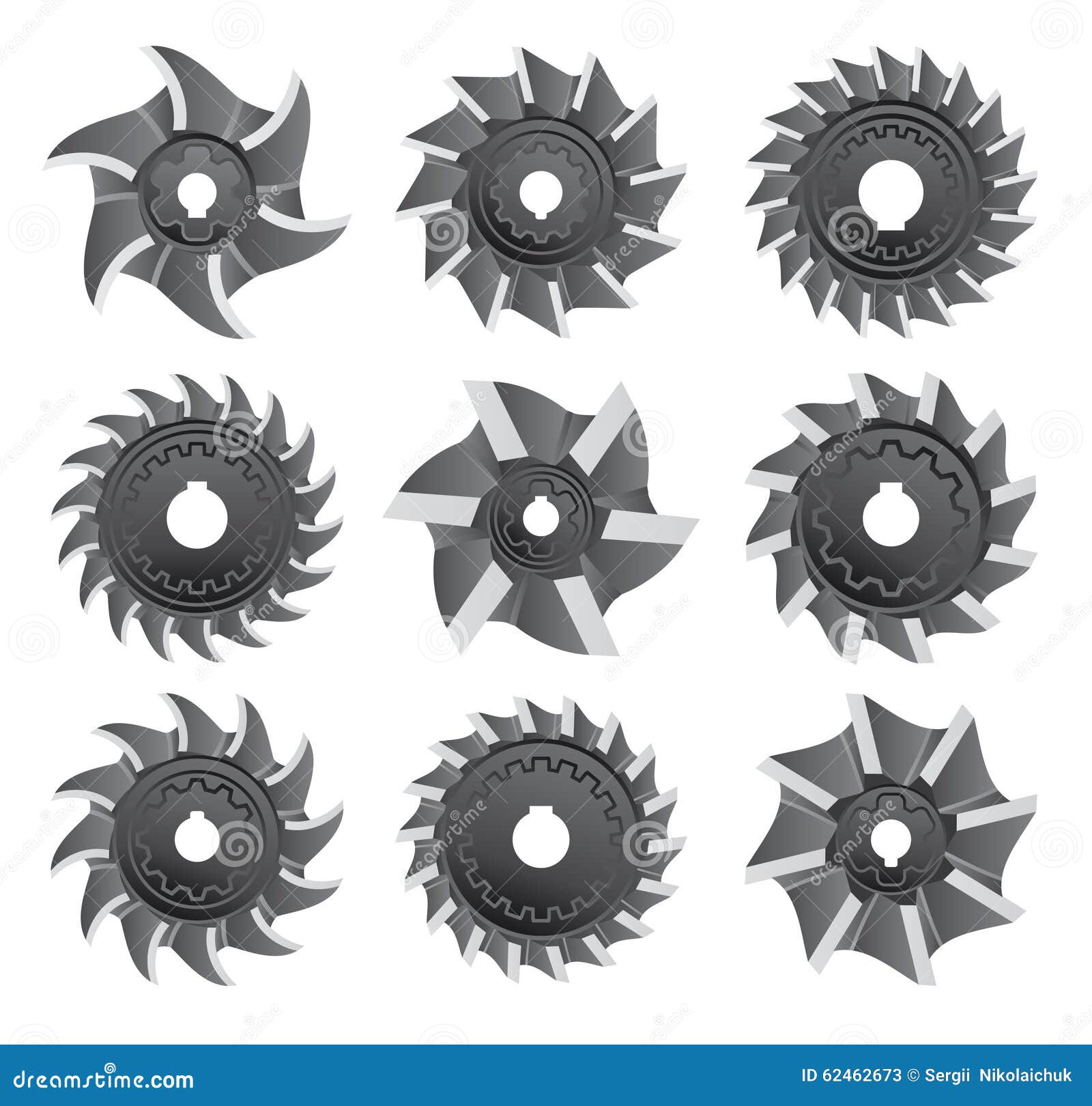 Milling Cutters for Metal stock vector. Illustration of iron - 62462673