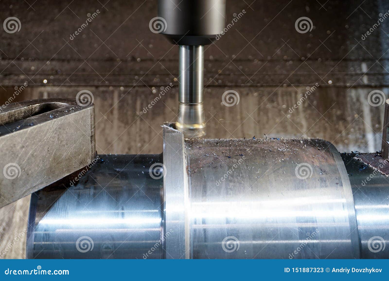 Milling Keyway Shaft on the CNC Machine Stock Image - Image of cutter ...