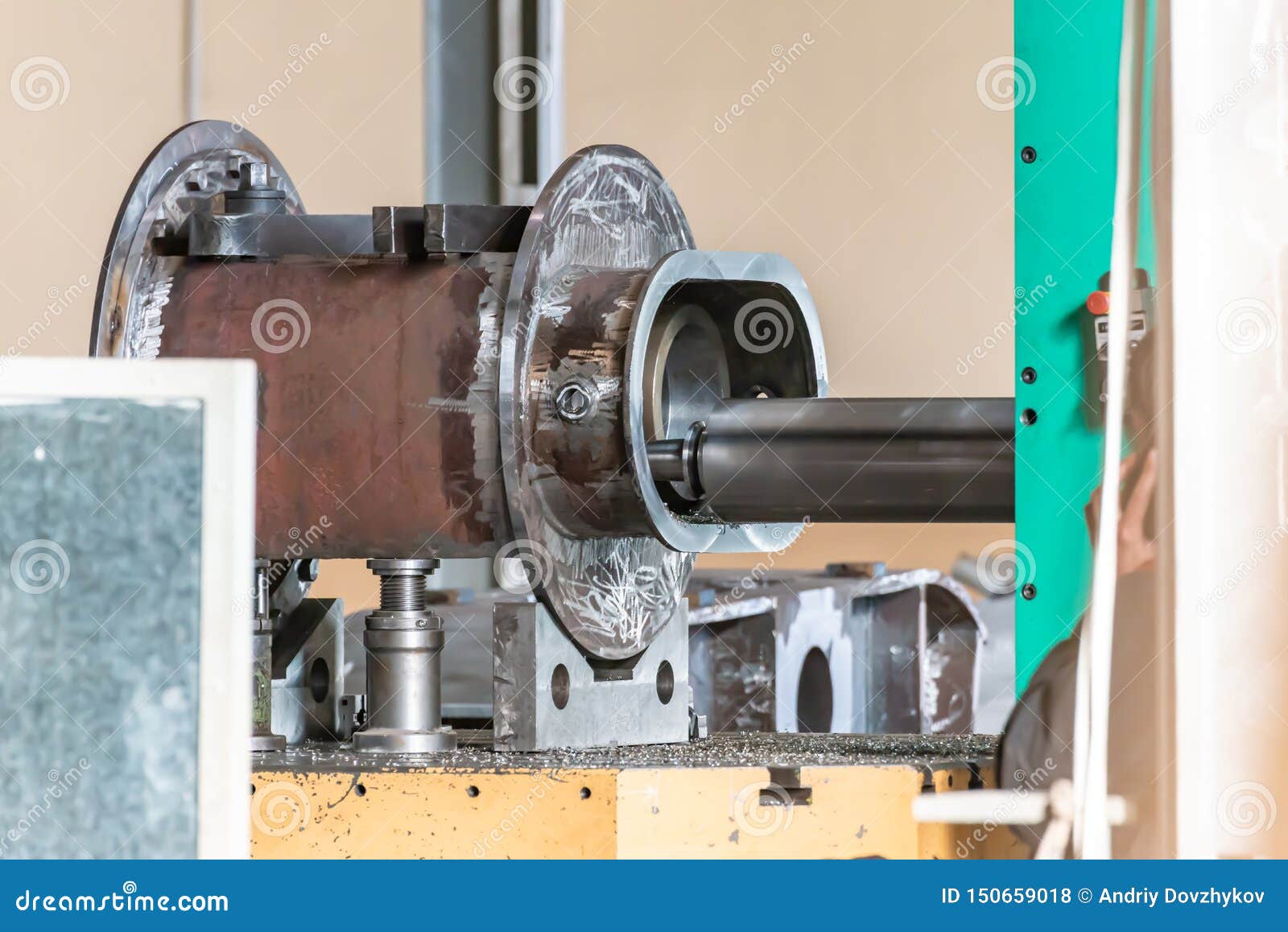 Milling a Large Part on a Milling CNC Machining Center Stock Photo ...