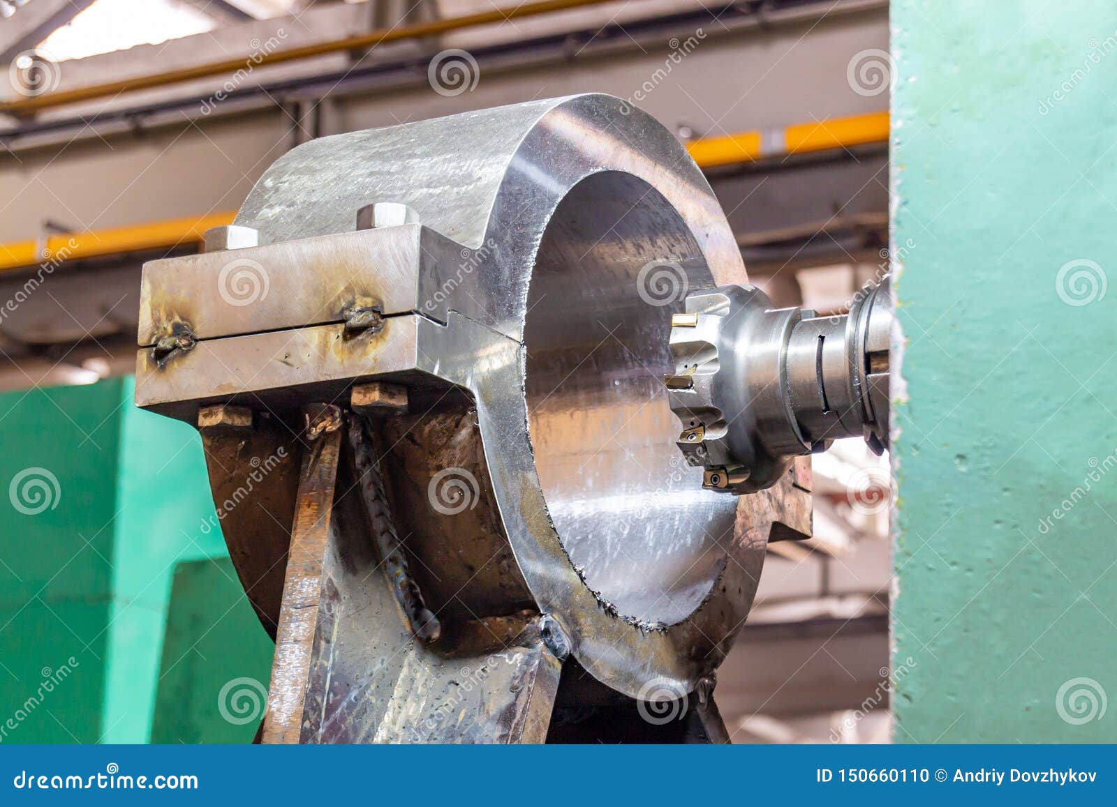 Milling a Large Part on a Milling CNC Machining Center Stock Photo ...