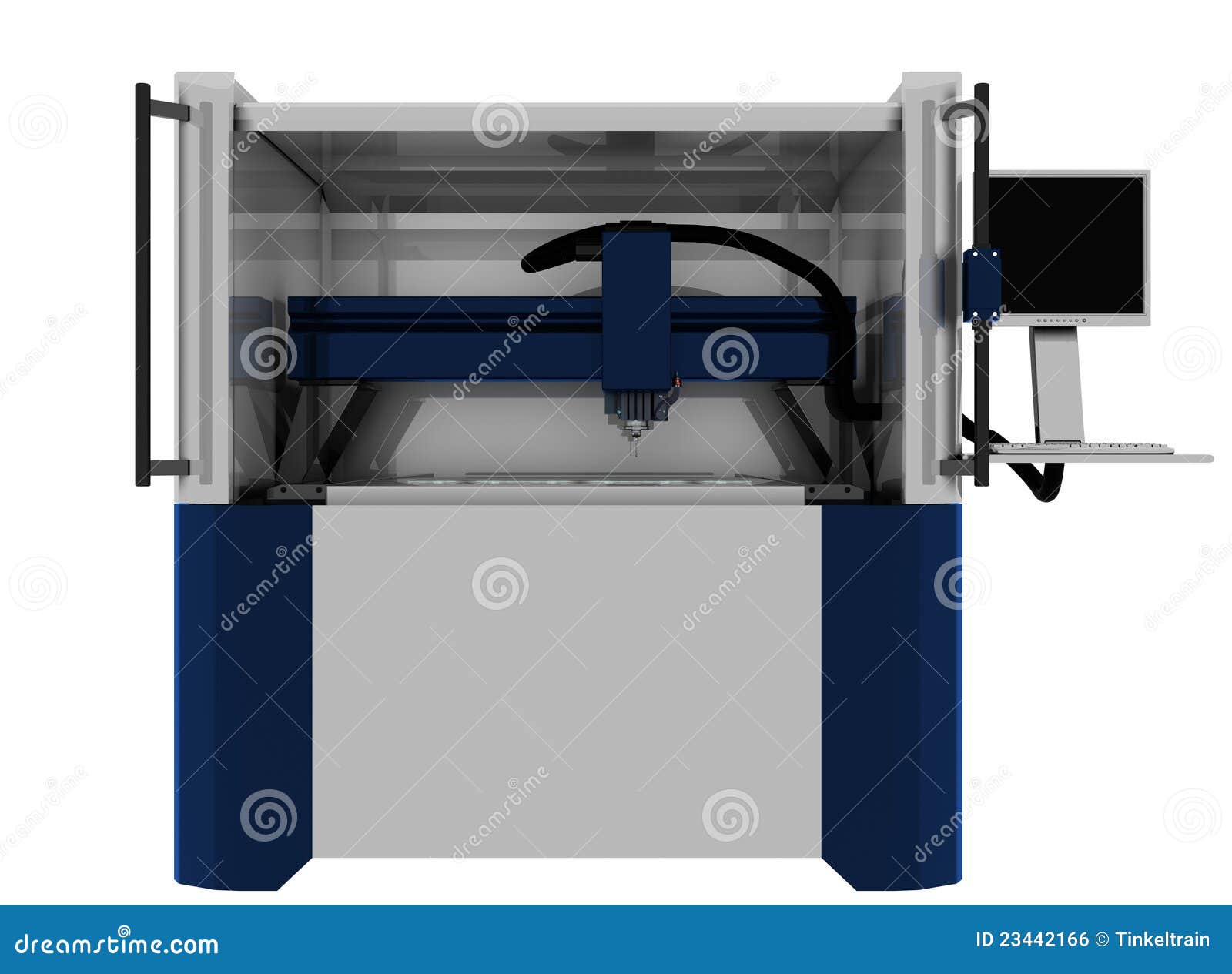CNC Milling Machine Isometric Drawing Cartoon Vector | CartoonDealer ...