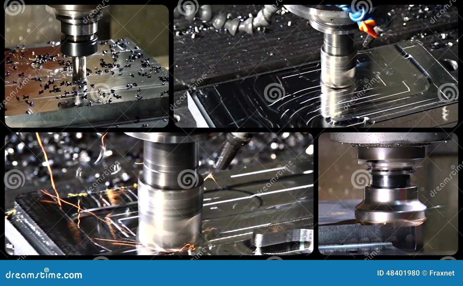 Milling machine collage stock footage. Video of mechanical - 48401980