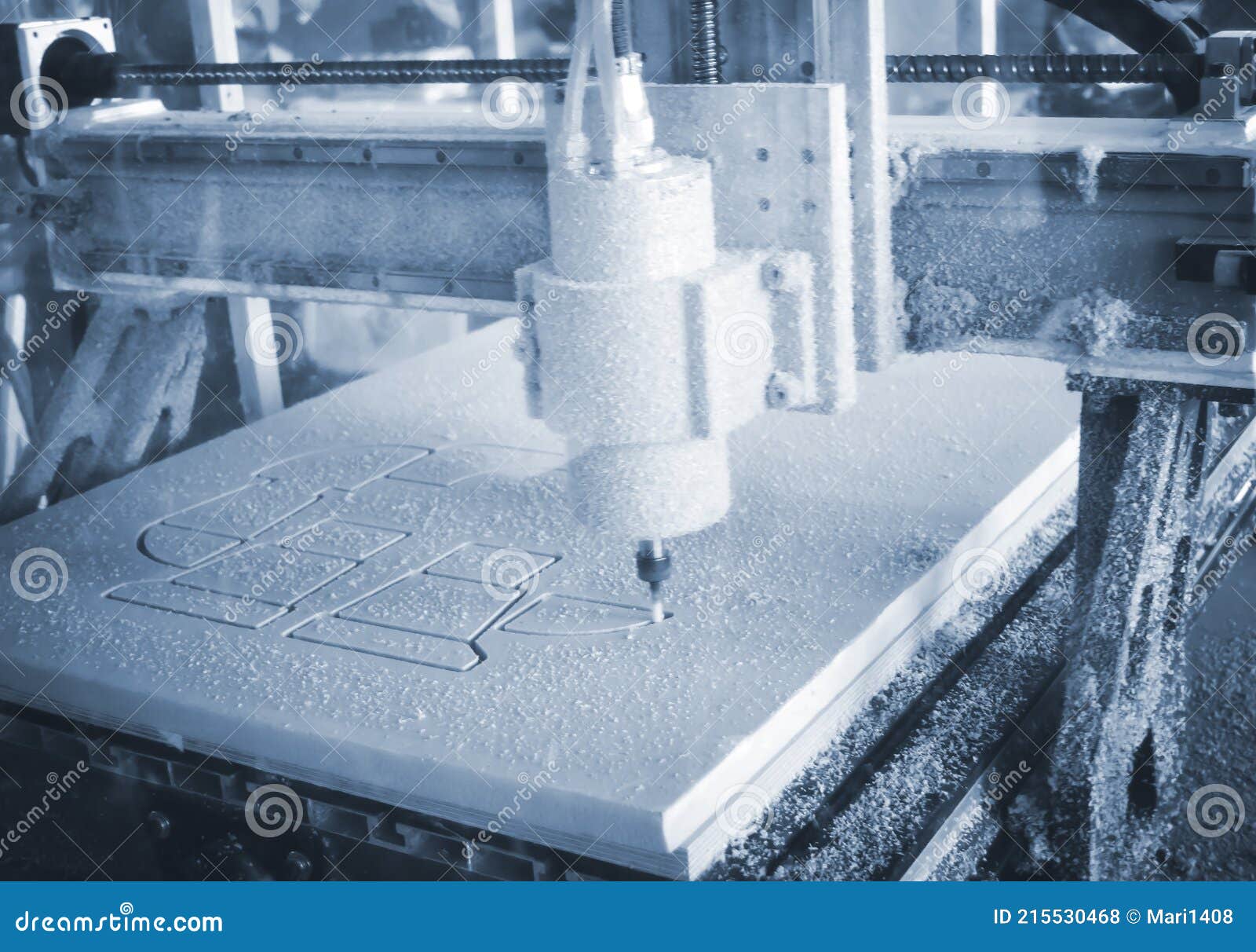 Milling Machine Cut Out from White Material Pattern Stock Photo - Image ...
