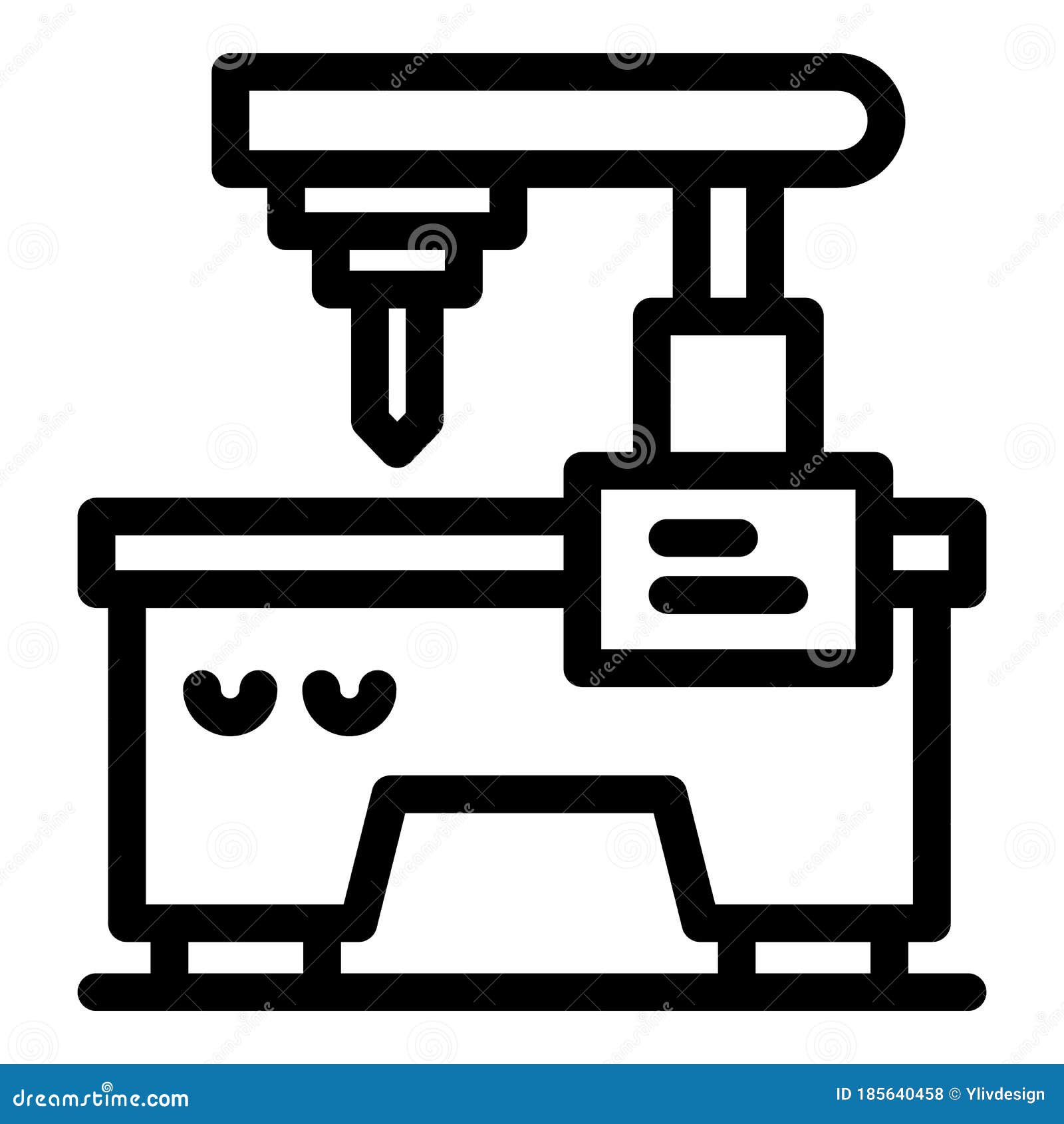 Milling Machine Metalwork Icon, Outline Style Stock Vector ...