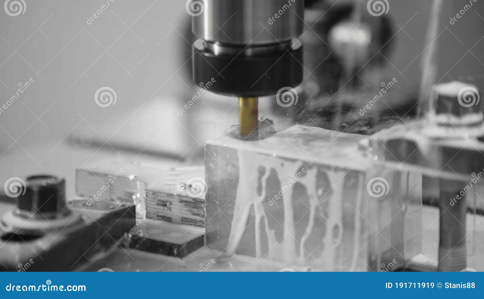 Milling Machine in Operation High-tech Machine Lathe Metal Processing ...