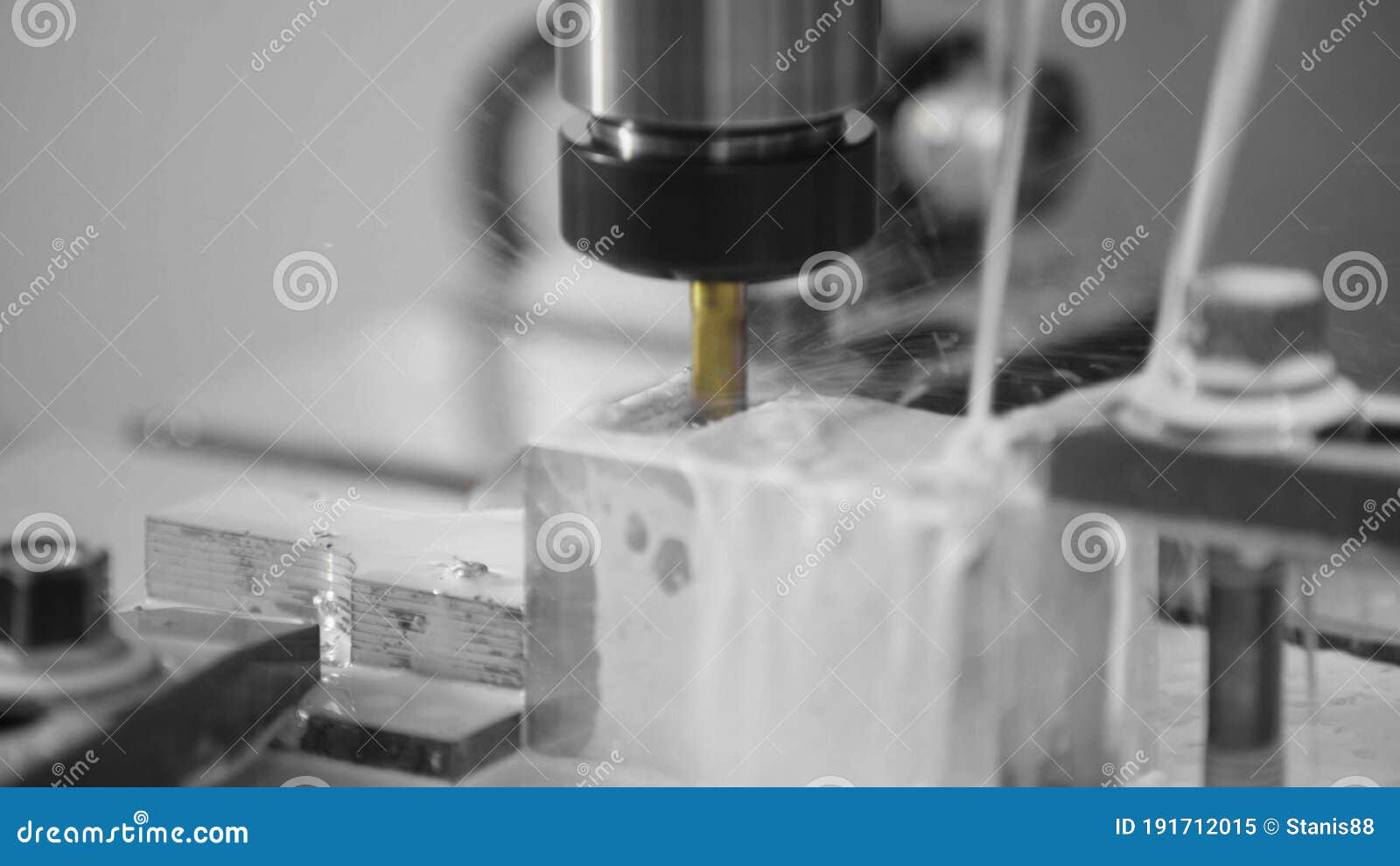 Milling Machine in Operation High-tech Machine Lathe Metal Processing ...