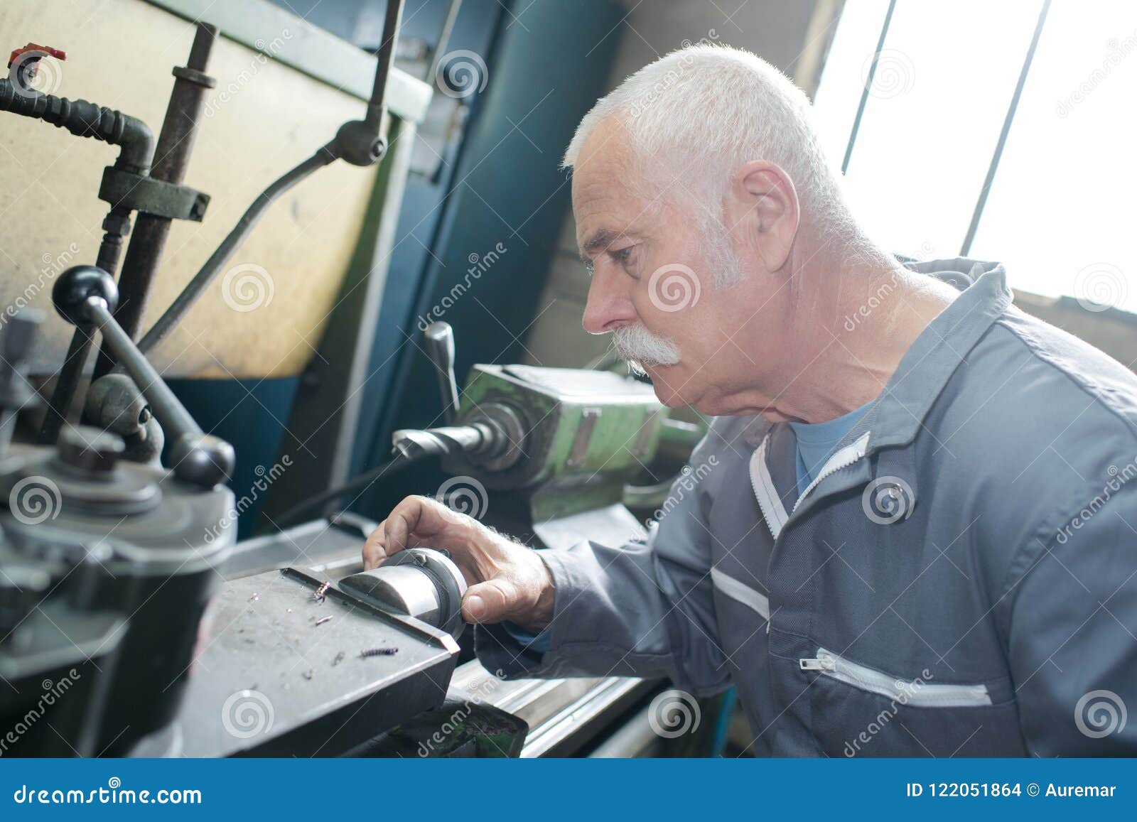 Milling-machine Operator Works at Machine Stock Photo - Image of ...