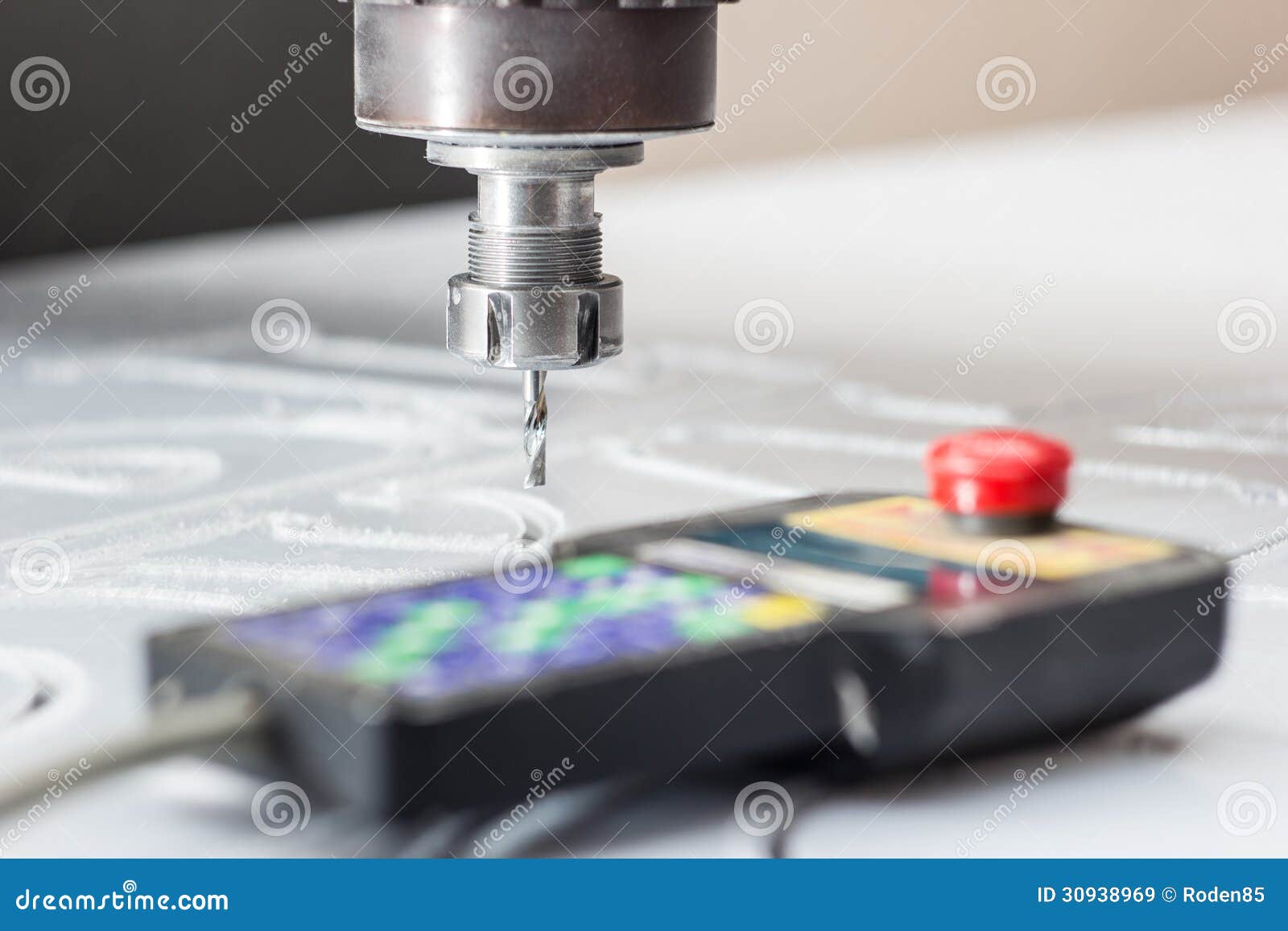 Milling Machine for Processing Plastics and Remote Control Stock Image ...
