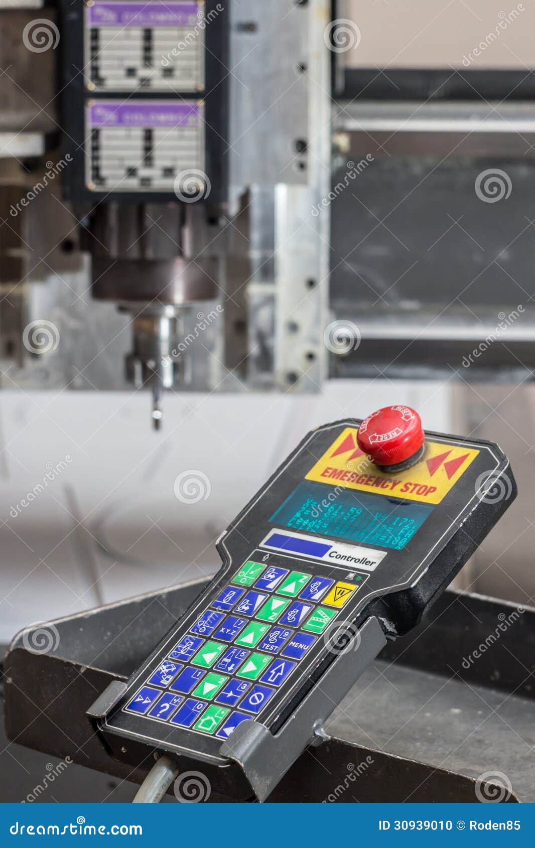 Milling Machine for Processing Plastics and Remote Control Stock Photo ...