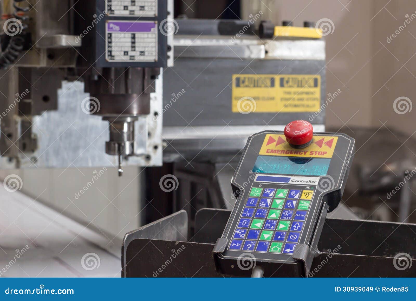 Milling Machine for Processing Plastics and Remote Control Stock Image ...