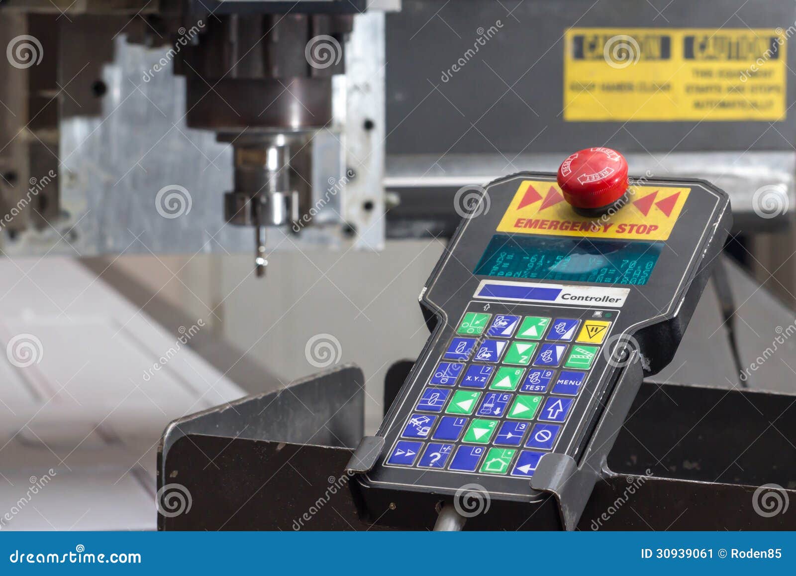 Milling Machine for Processing Plastics and Remote Control Stock Image ...