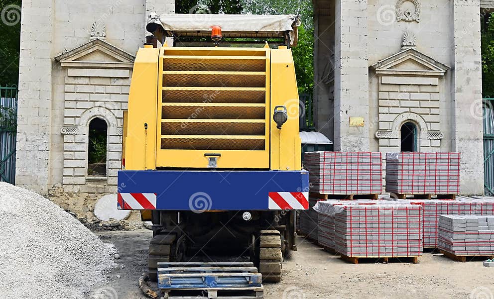 Milling Machine for Road Work Stock Image - Image of reconditioning ...