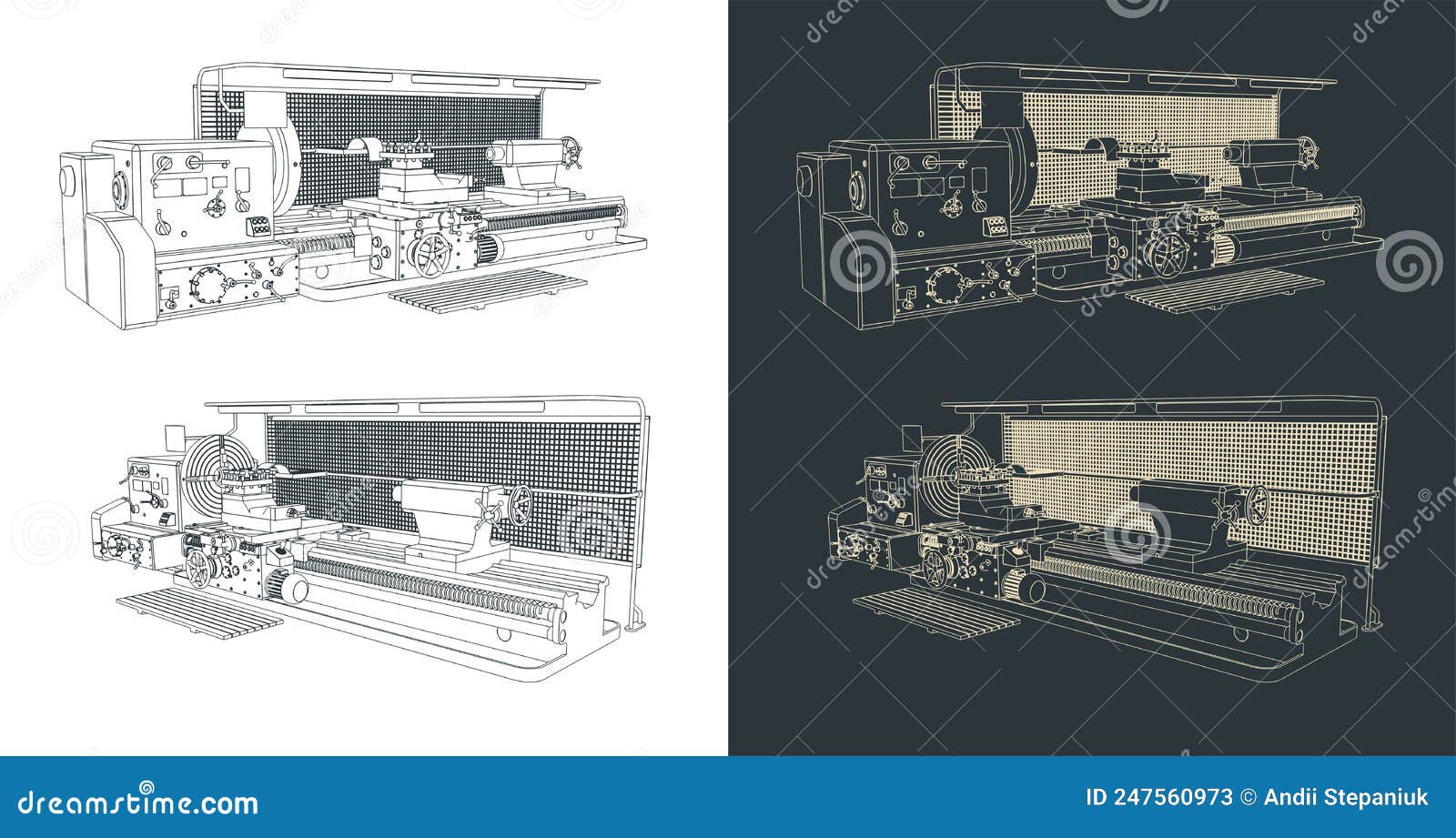 Milling machine stock vector. Illustration of steel - 247560973