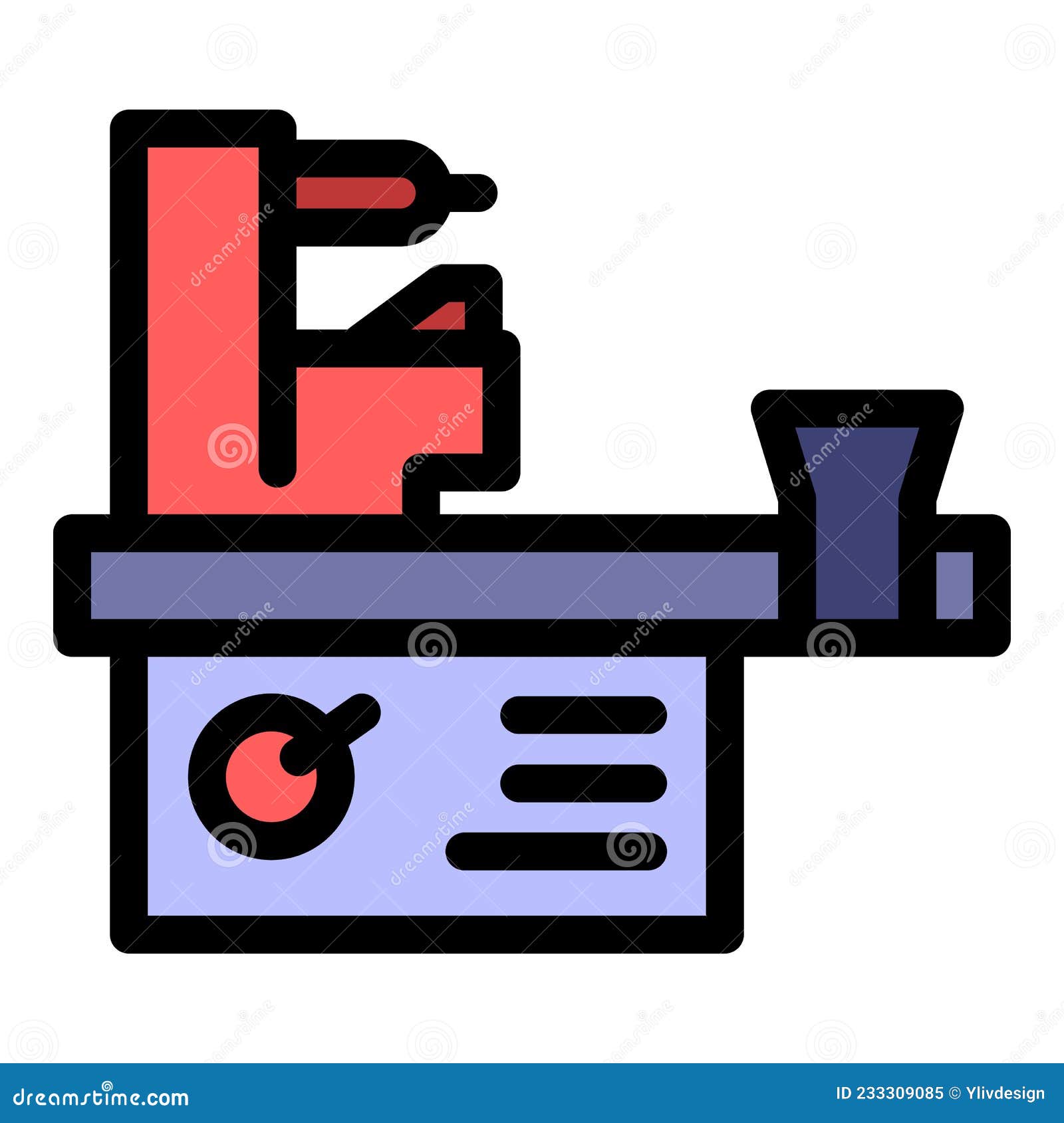 Milling Machine Tool Icon Color Outline Vector Stock Vector ...