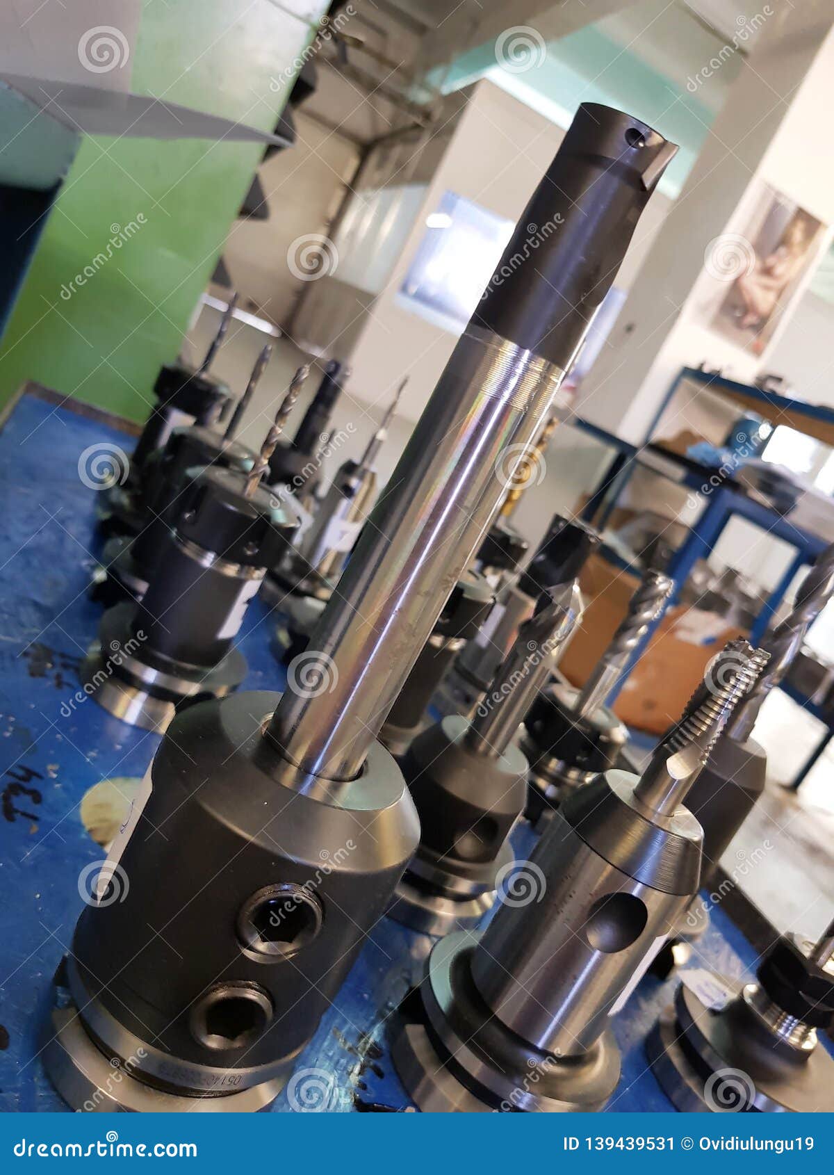 Milling Machine Tools in Metalworking Process. Industrial CNC Metal ...