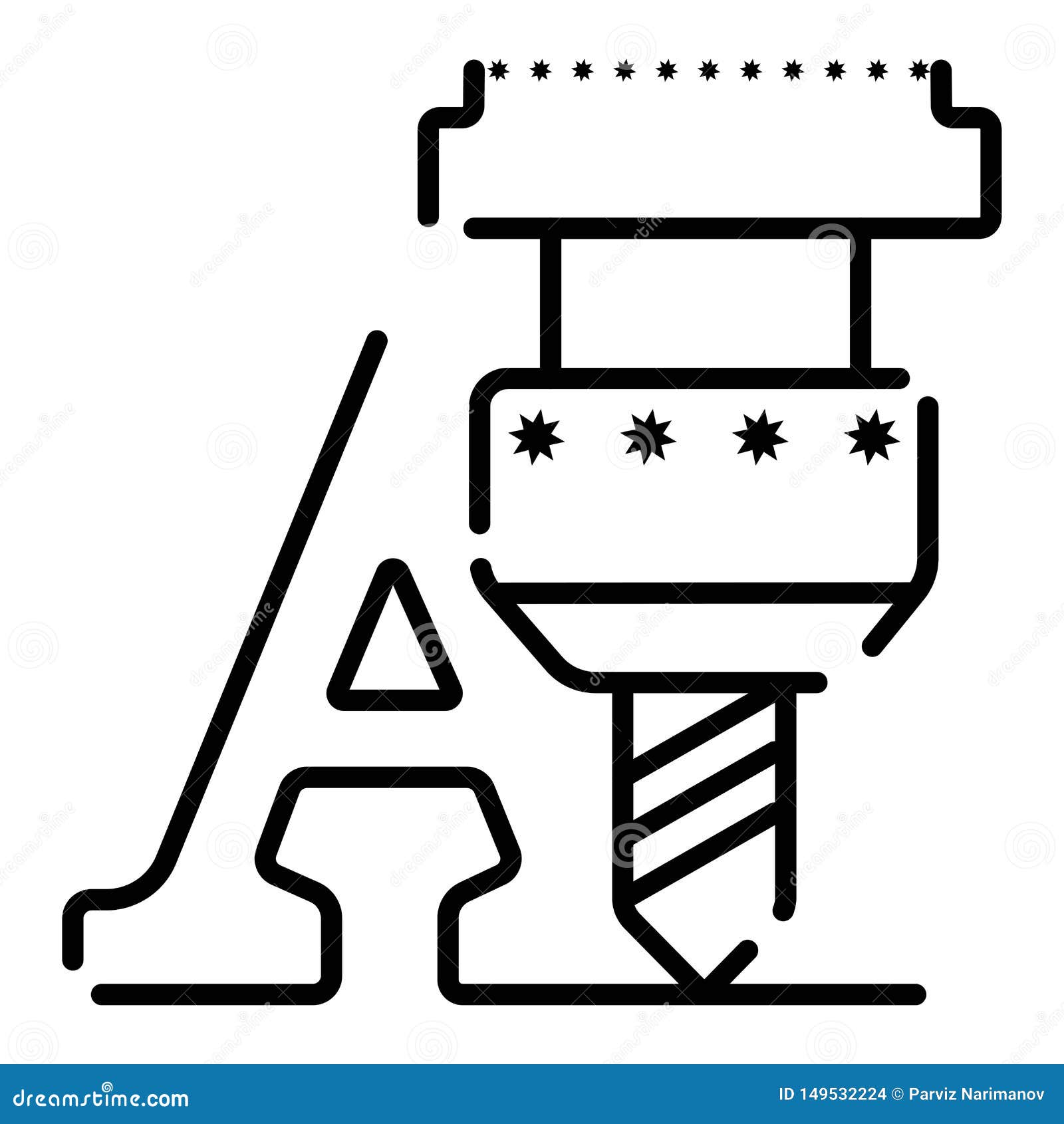 Milling Machine Vector Icon Illustration Stock Illustration ...