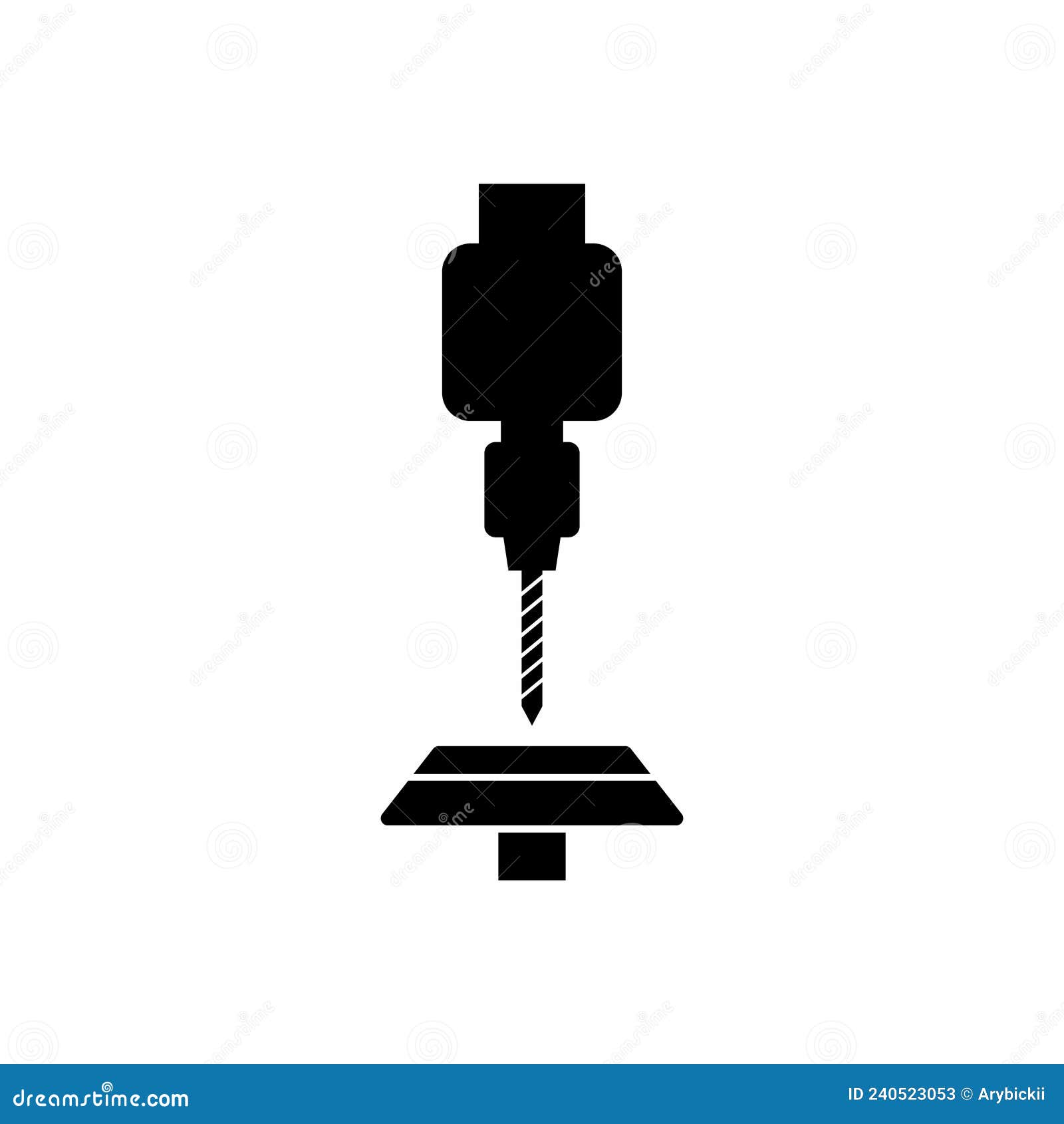 Milling Machine Vector Icon Stock Vector - Illustration of technology ...