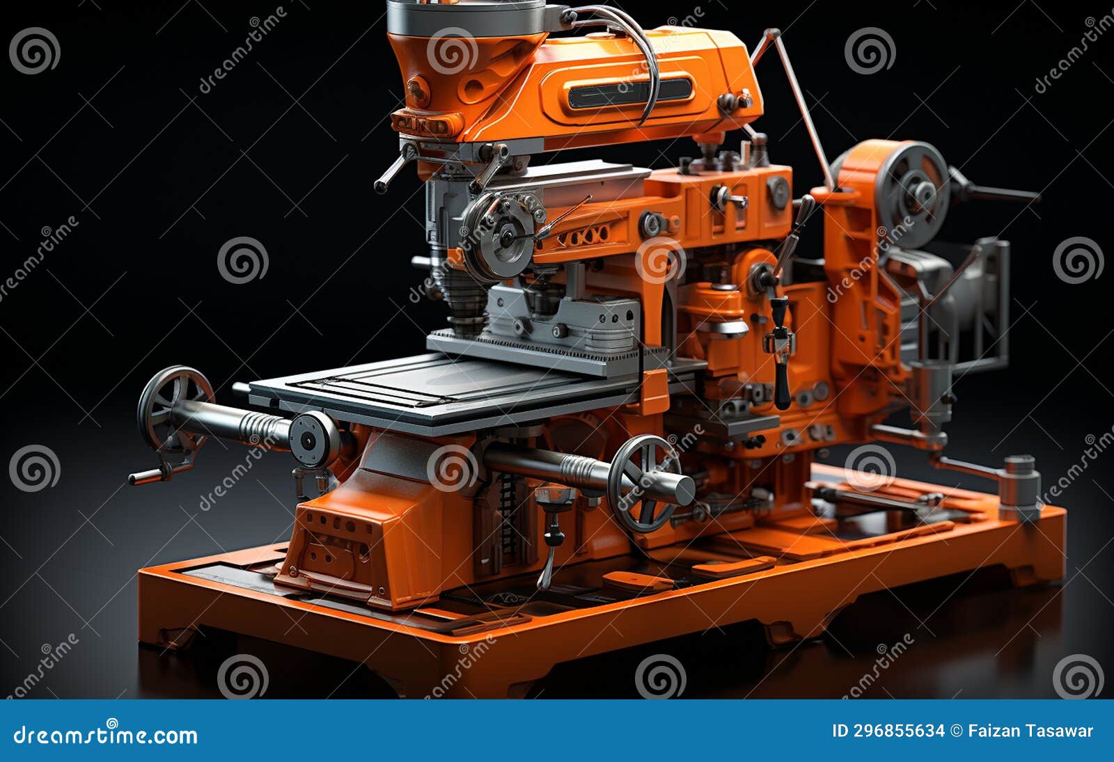 Milling Machine with a White Background Highlight -Generative Ai Stock ...