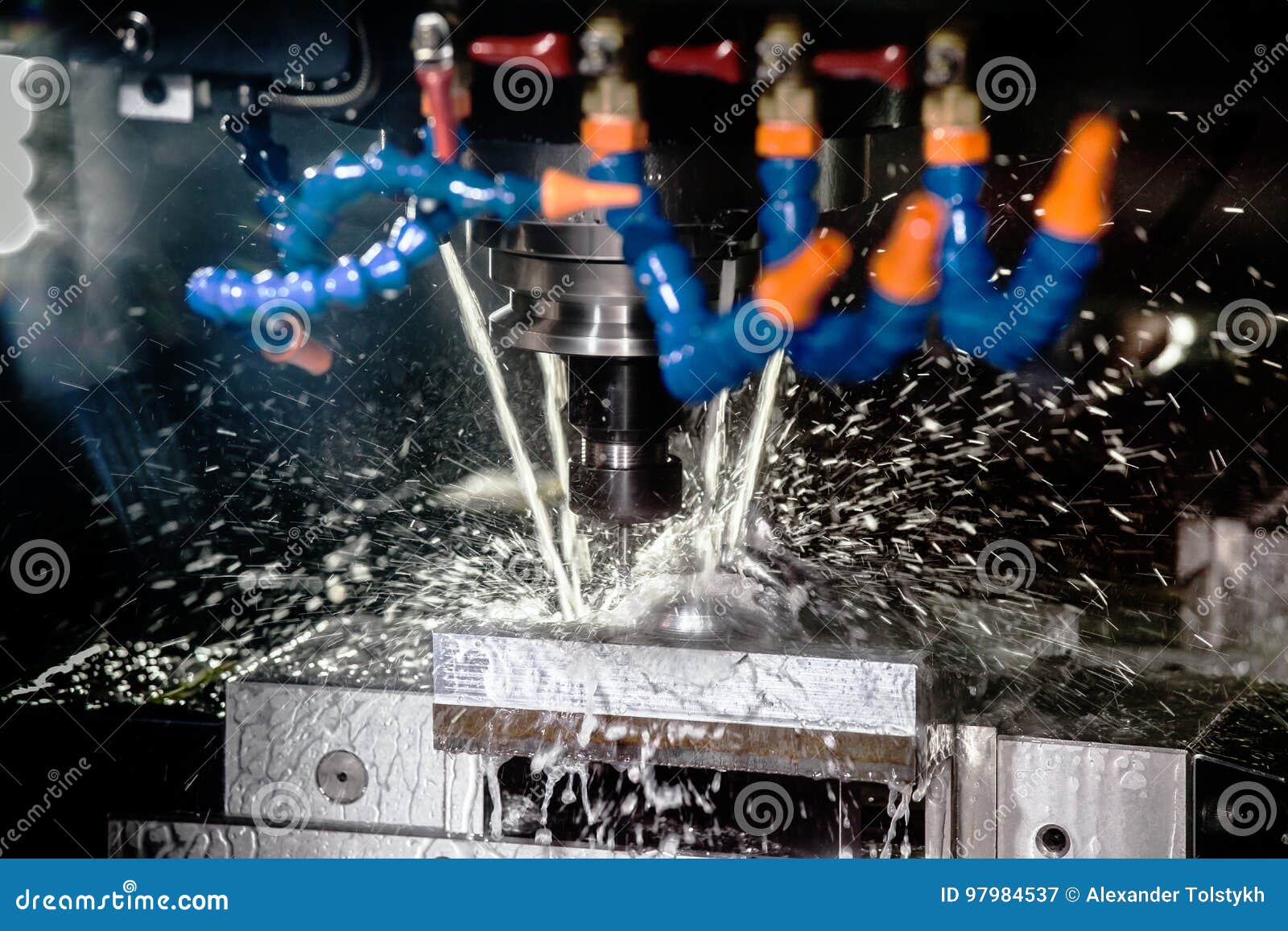 Milling Machine, Metal Processing Stock Image - Image of machining ...