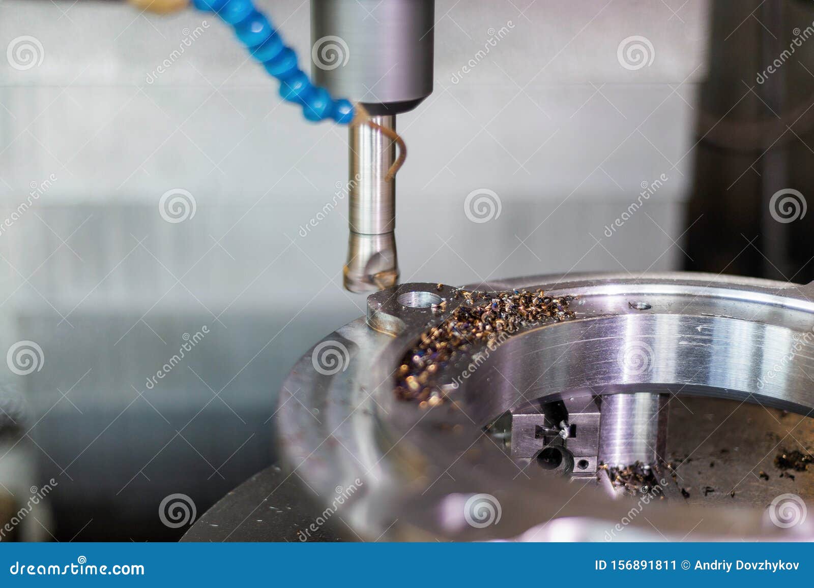 Milling a Part on a CNC Machine with a High-speed Milling Cutter Stock ...