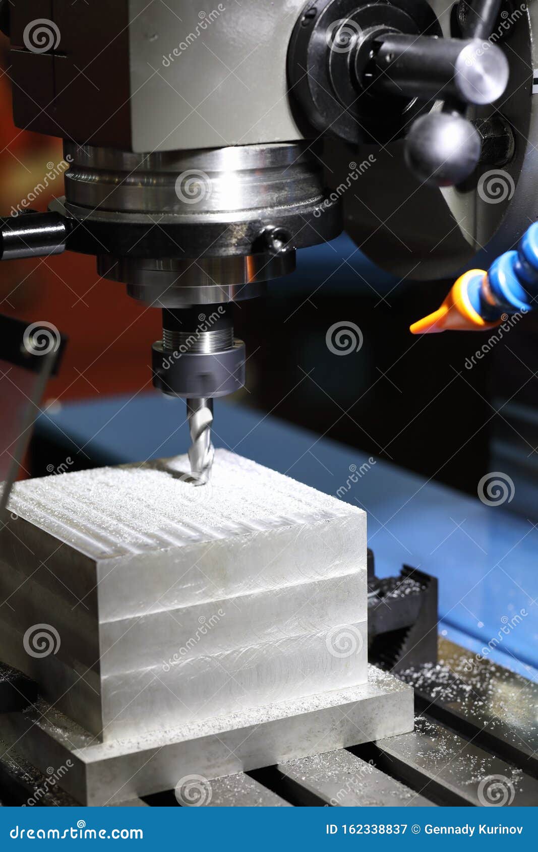 Milling Process on CNC Milling Drilling Machine Stock Image - Image of ...