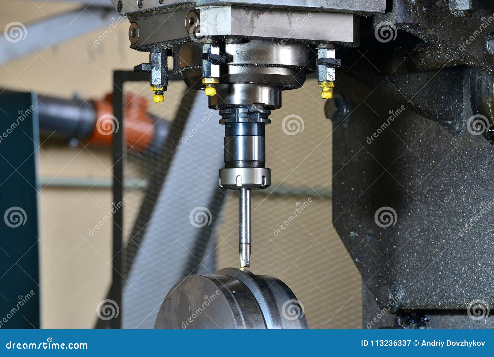 Milling the Workpiece with the Cnp in the Work Process. Manufacture of ...