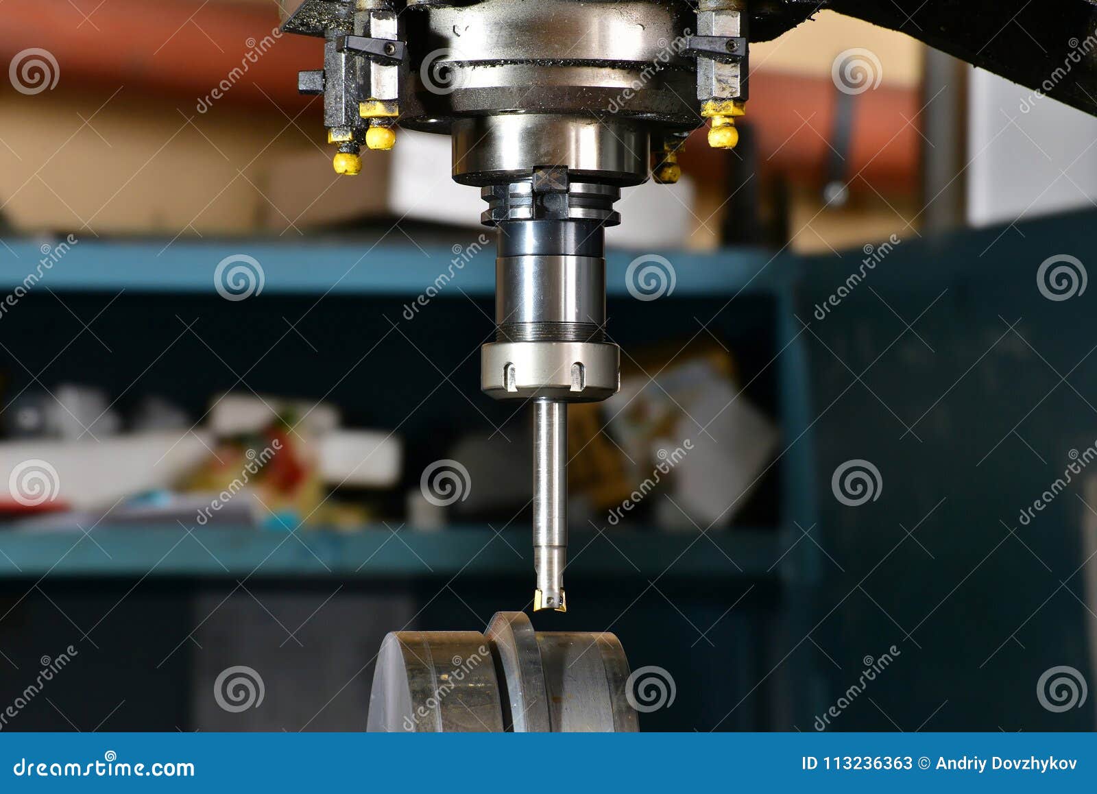 Milling the Workpiece with the Cnp in the Work Process. Manufacture of ...