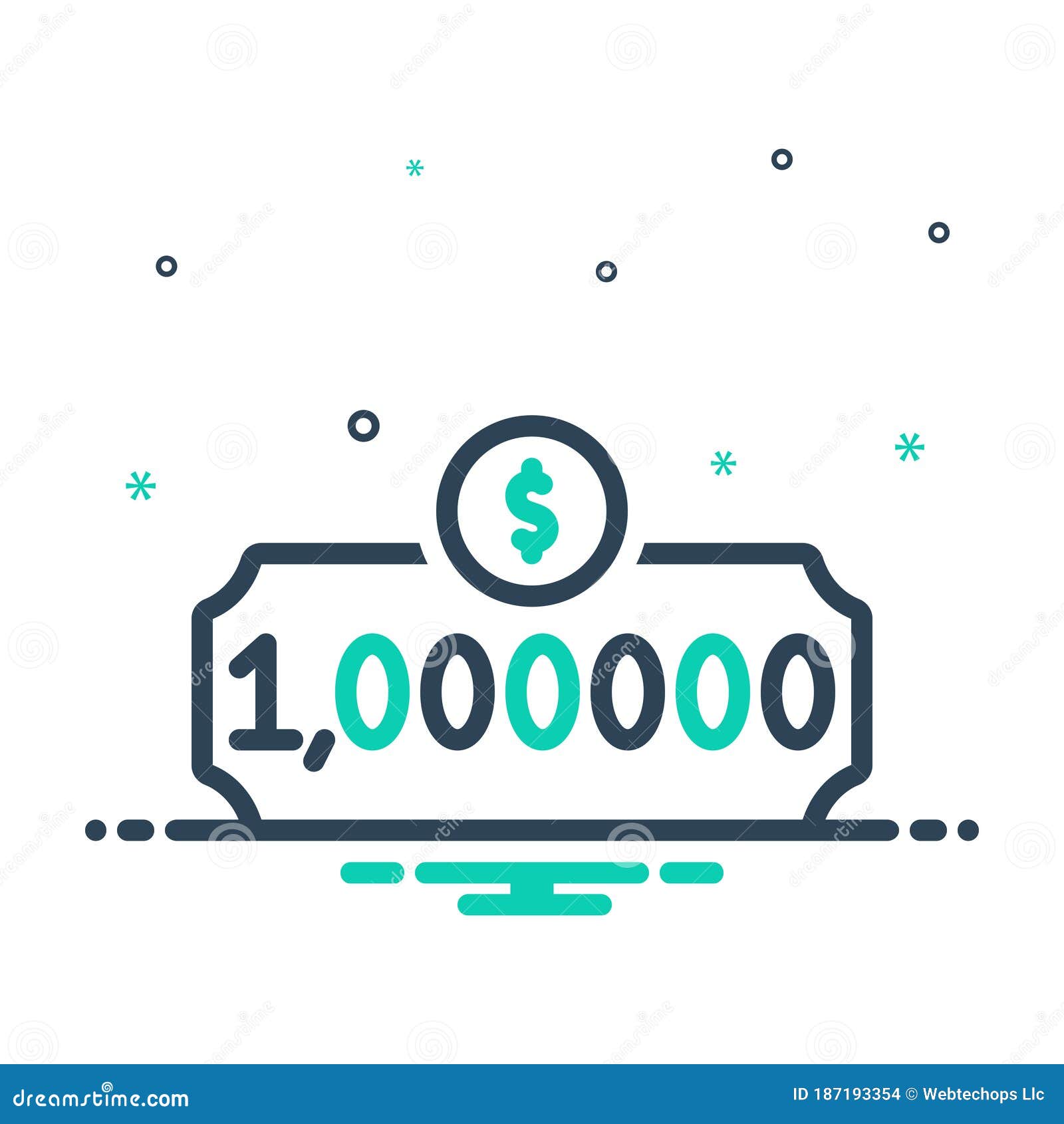 Mix Icon for Million, Cheque and Fortune Stock Vector - Illustration of ...