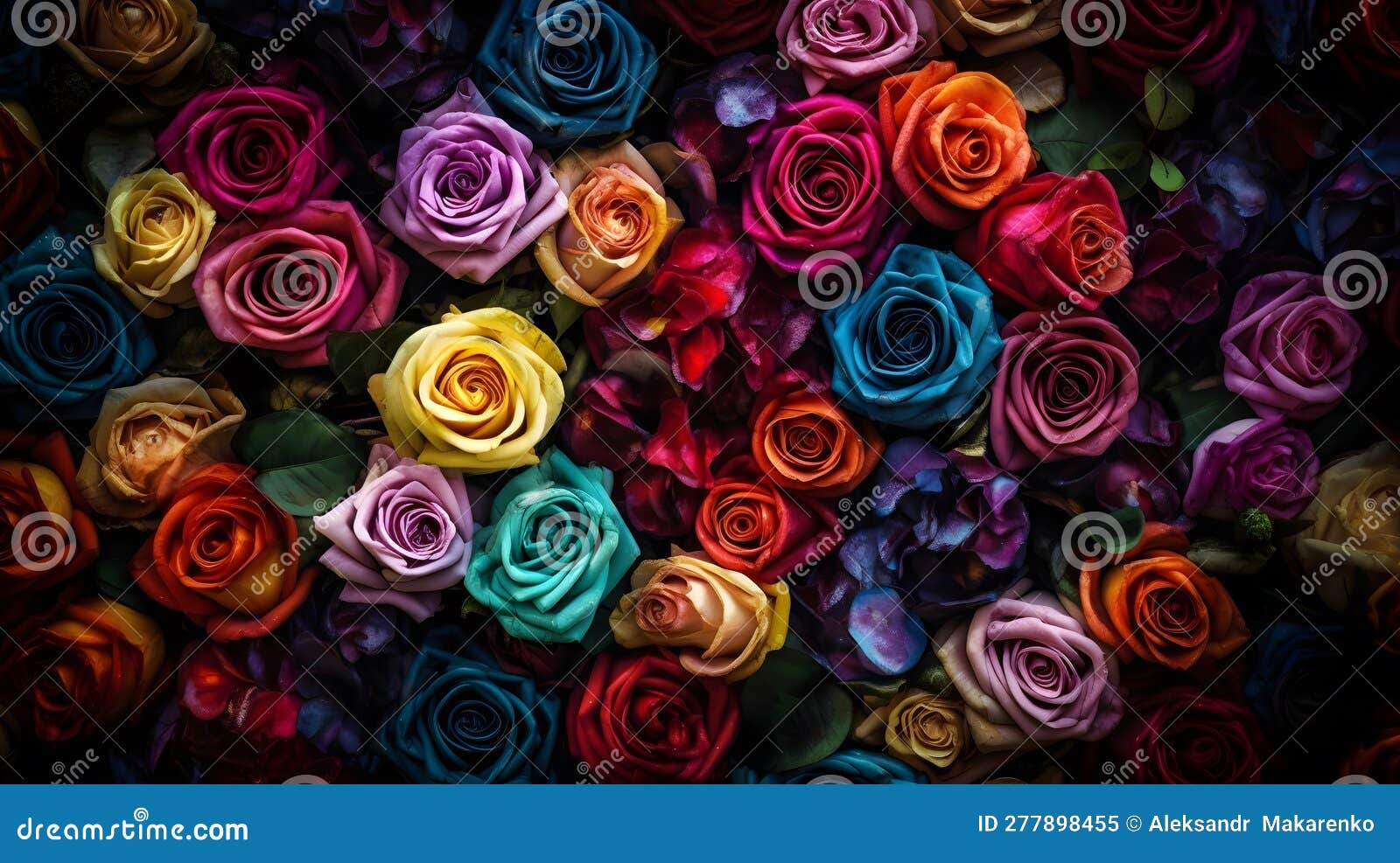 A Million Multi-colored Roses Stock Illustration - Illustration of ...