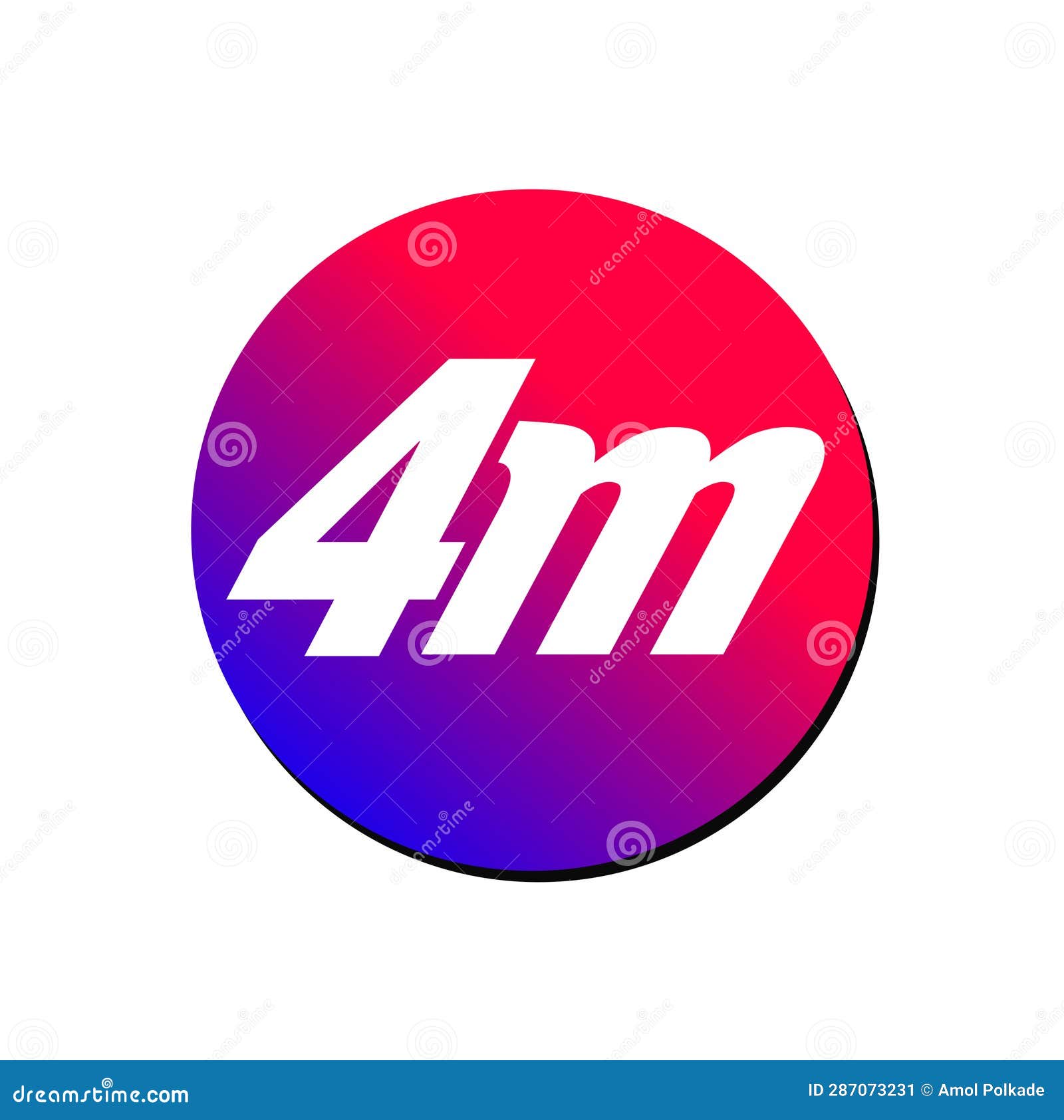 4 Million Vector Icon. 4 M Typography Monogram Stock Vector ...
