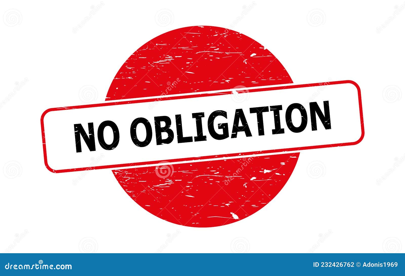 No Obligation Stamp on White Stock Illustration - Illustration of icon ...