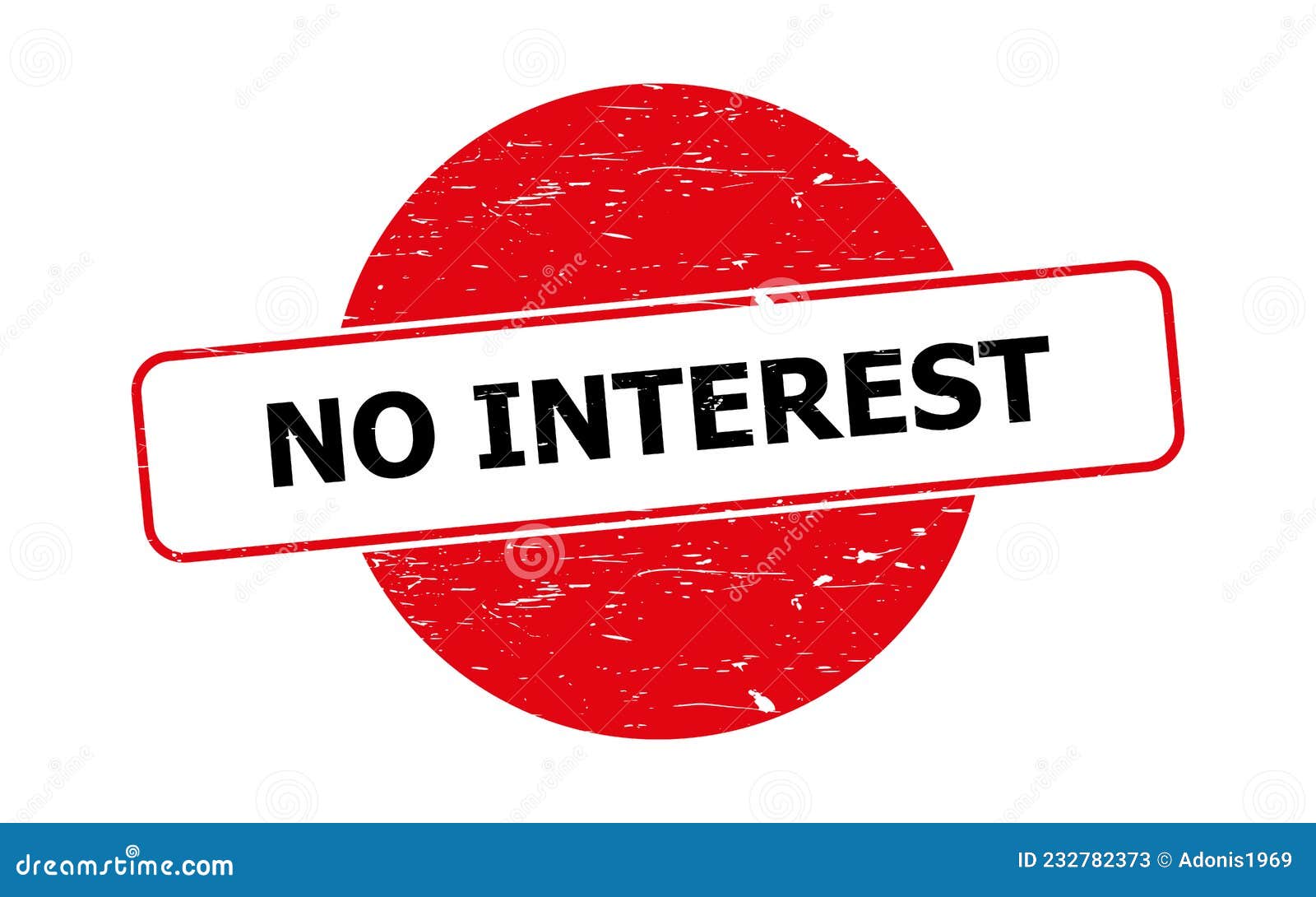 No interest stamp on white stock illustration. Illustration of ...