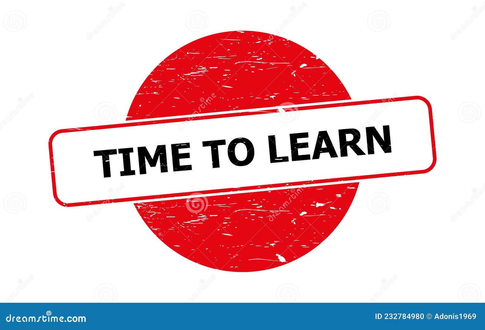 Time To Learn Stamp on White Stock Illustration - Illustration of mark ...
