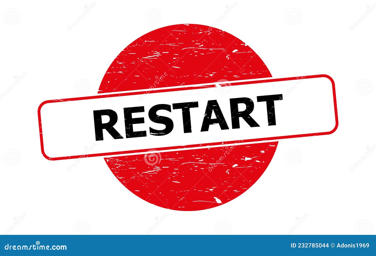 Restart stamp on white stock illustration. Illustration of refreshed ...