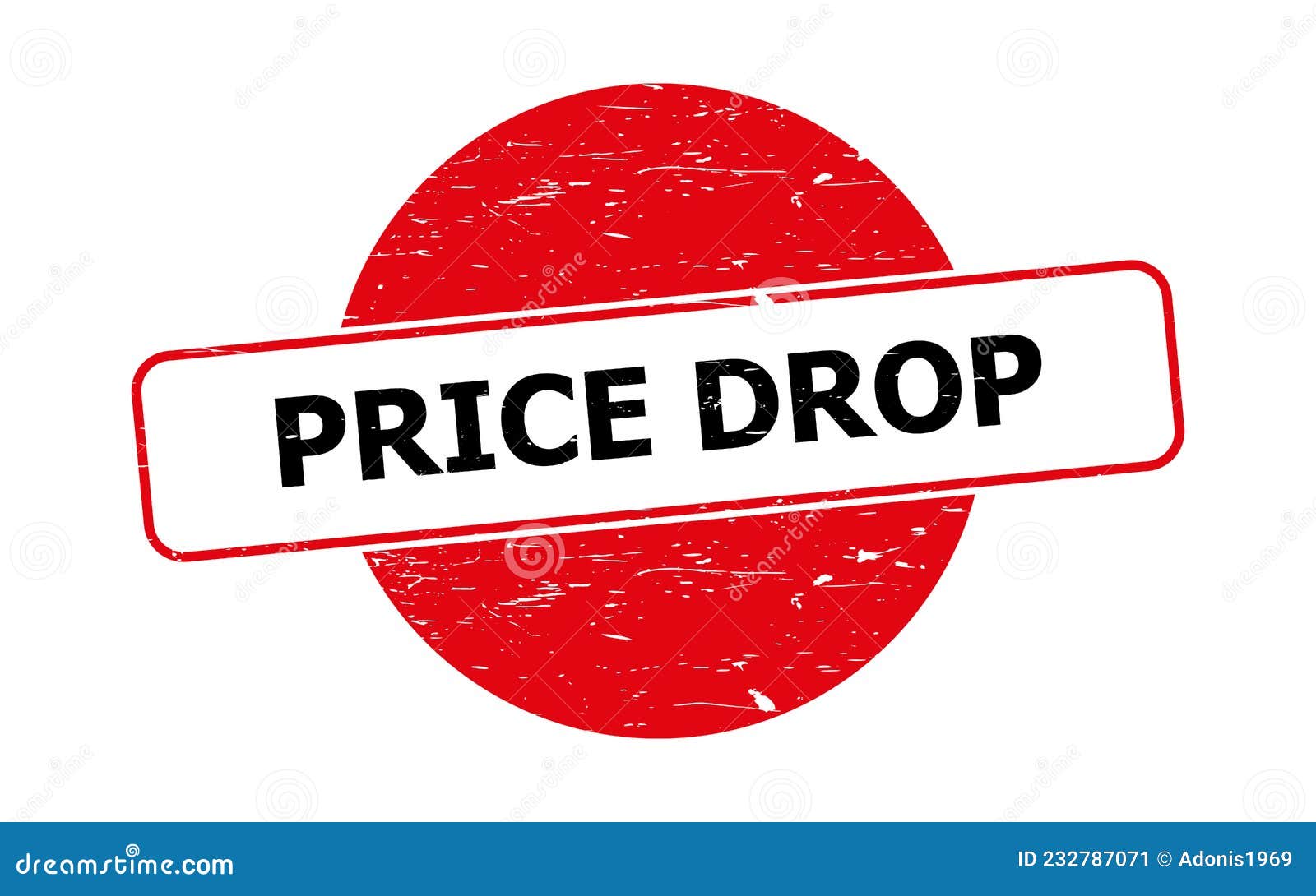 Price drop stamp on white stock illustration. Illustration of grimy ...