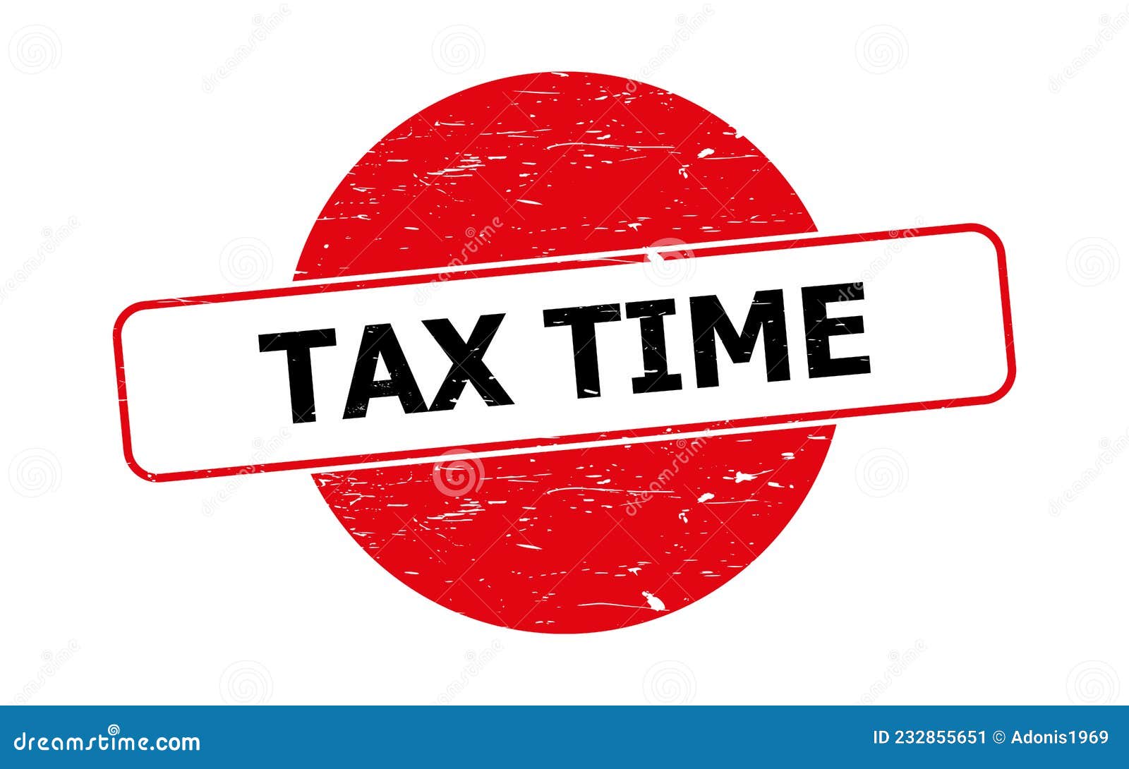 Tax time stamp on white stock illustration. Illustration of notice ...