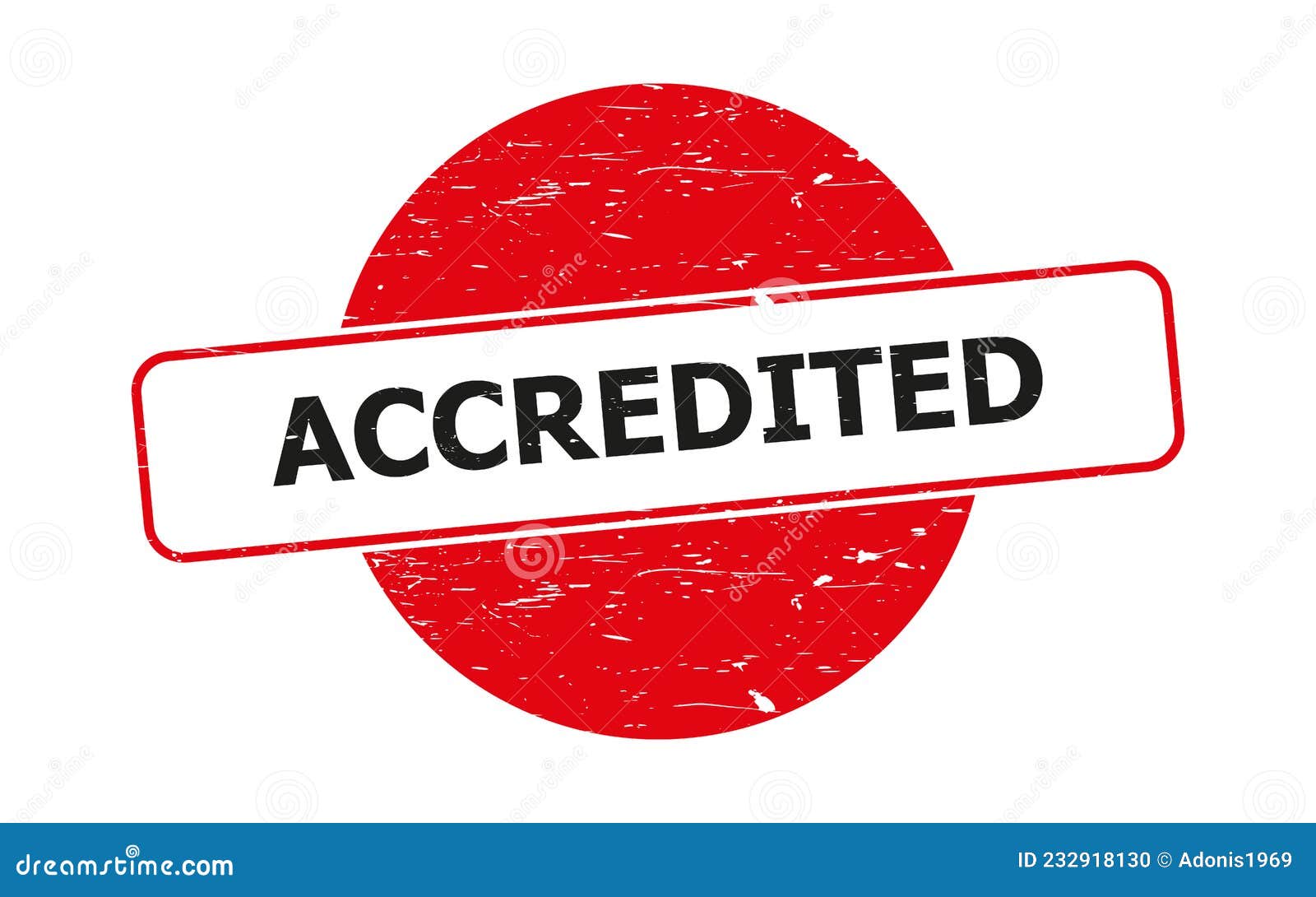 Accredited stamp on white stock illustration. Illustration of ...
