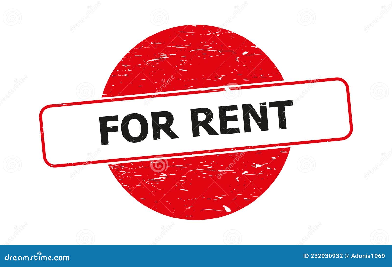For rent stamp on white stock illustration. Illustration of label ...