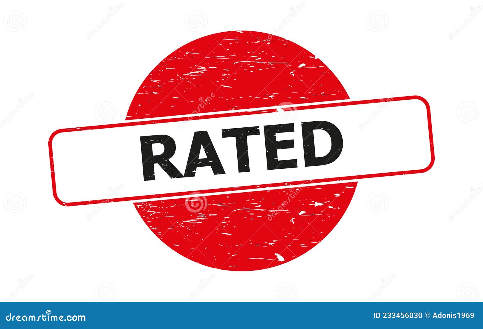 Rated stamp on white stock illustration. Illustration of advertisement ...