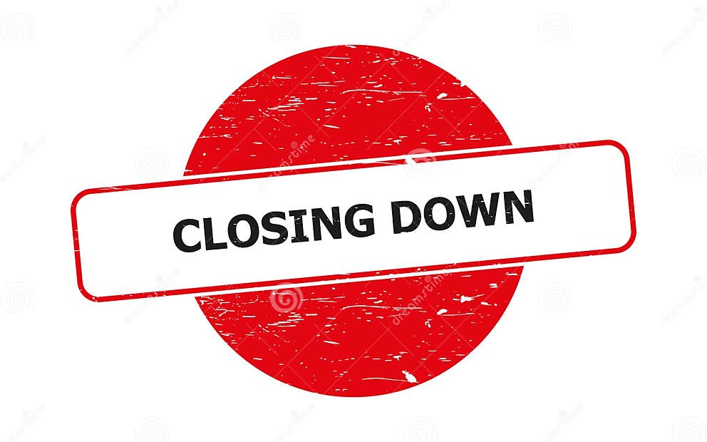 Closing Down Stamp on White Stock Illustration - Illustration of ...