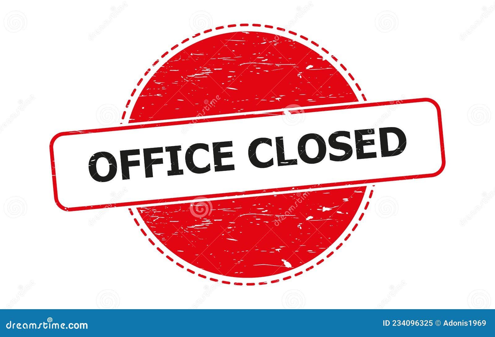 Office Closed Stamp on White Stock Illustration - Illustration of label ...